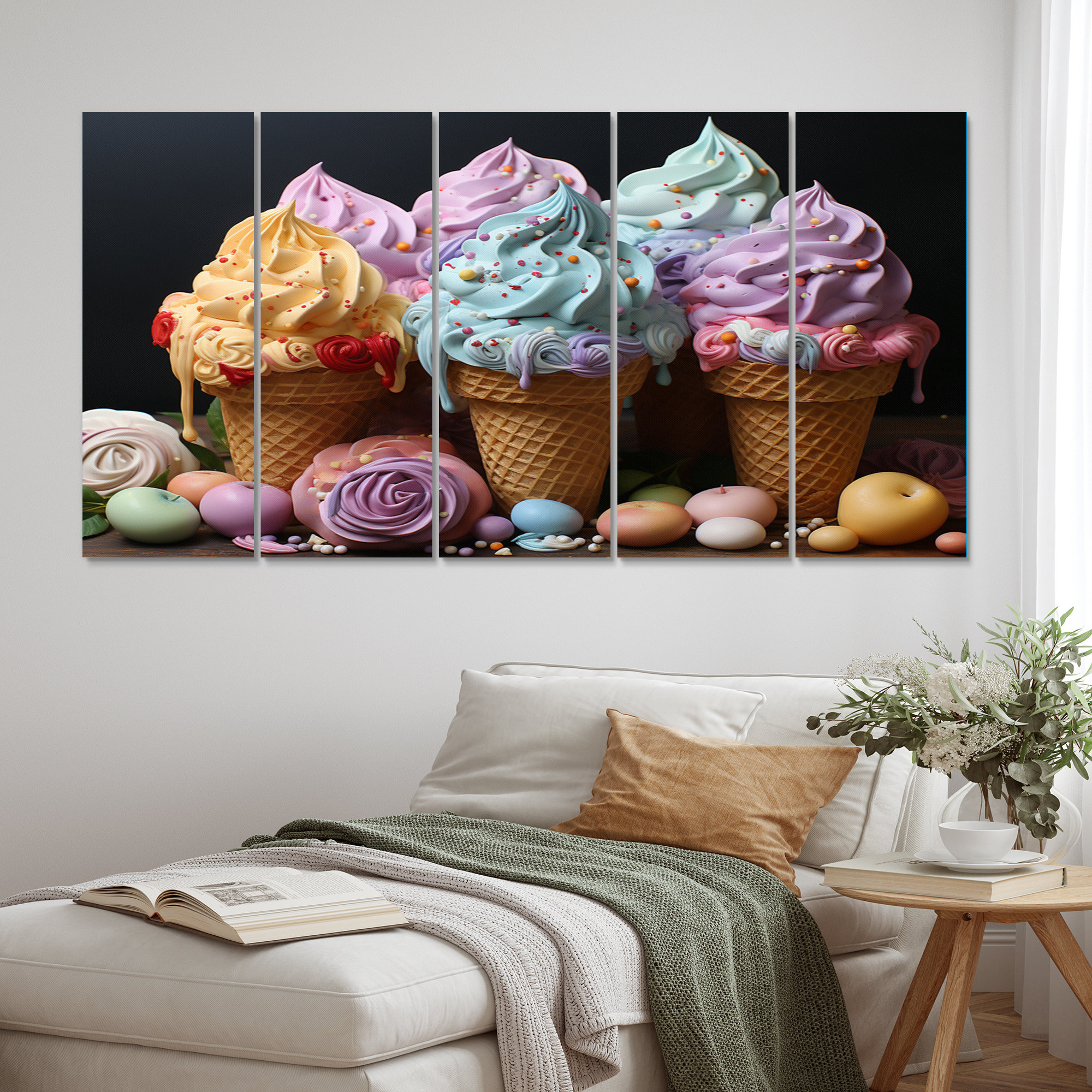 Isabelle & Max™ " Food Ice Cream Pointillism I " 5 - Pieces | Wayfair