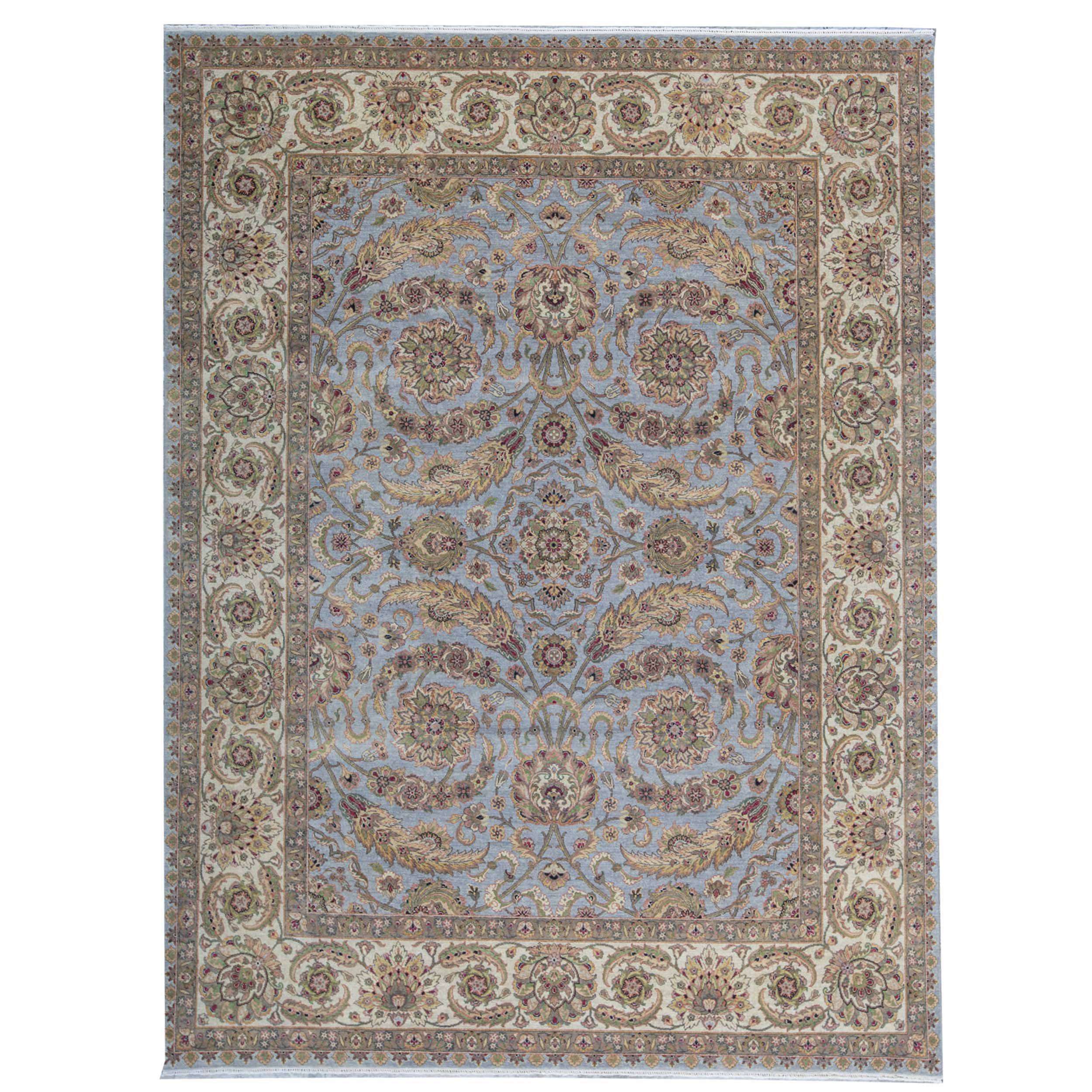 Bokara Rug Co., Inc. Hand-Knotted High-Quality Light Blue and Ivory ...
