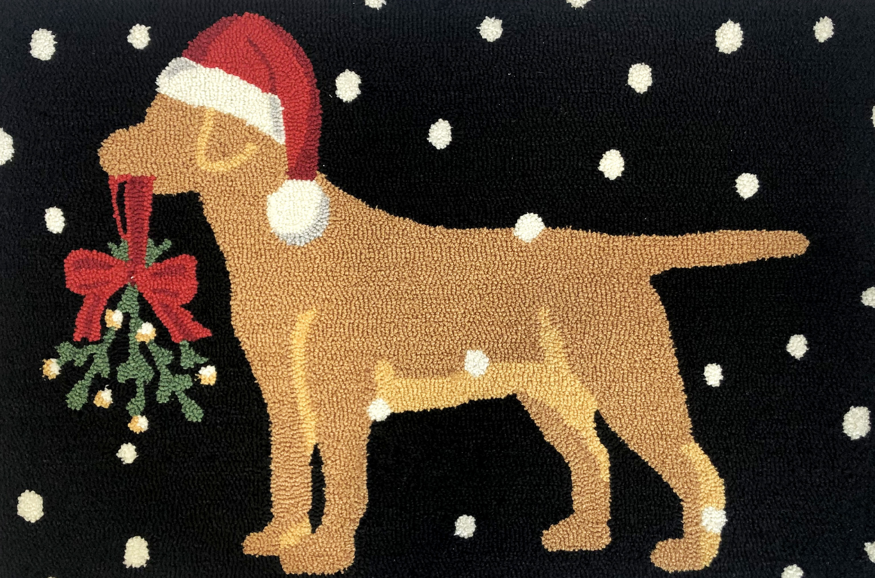 The Holiday Aisle® Black Lab Santa Size 24X36 | Wayfair