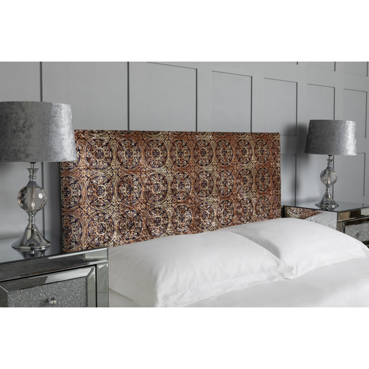 Latitude Vive Upholstered Headboard, Medallion Marble Velvet Designer ...