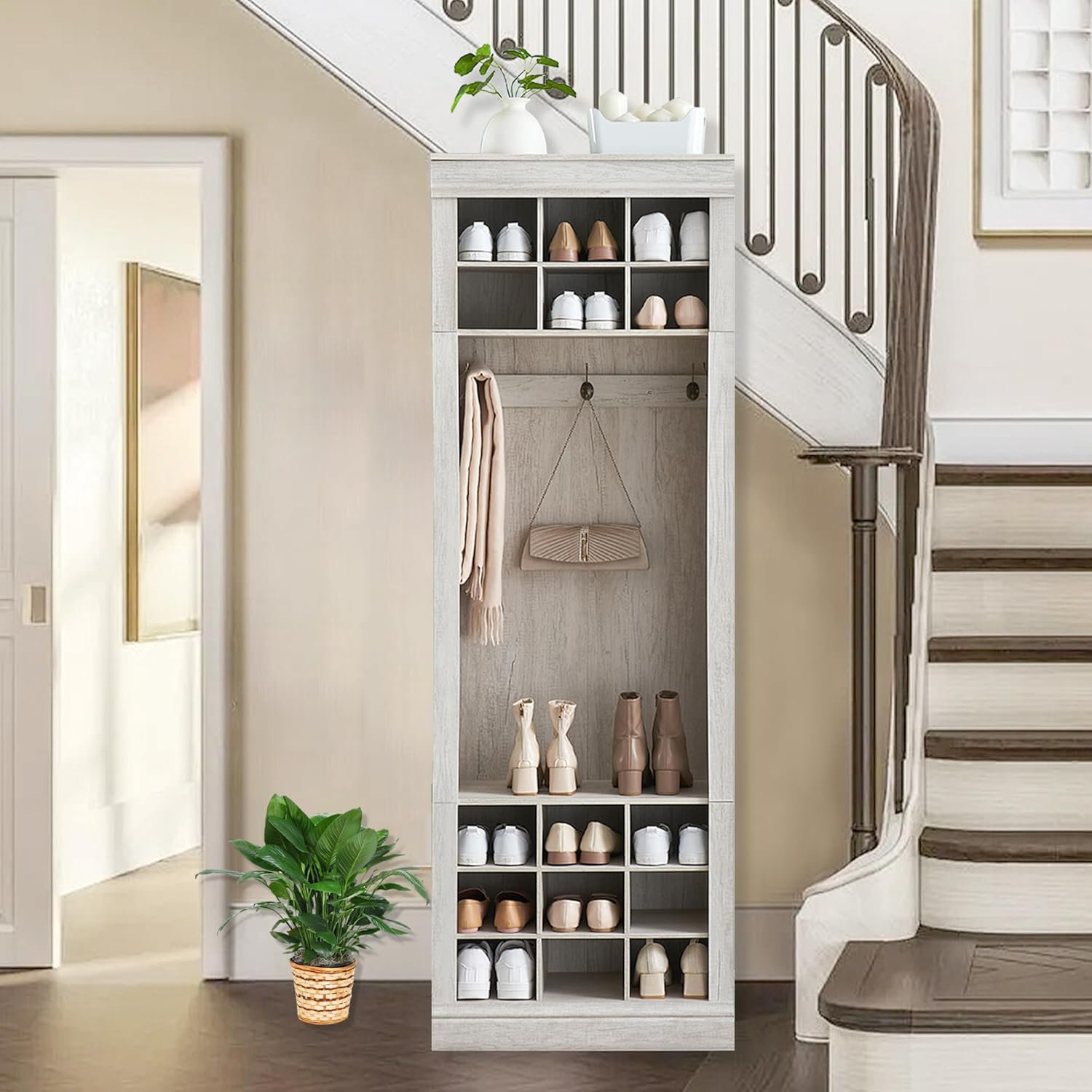 Red Barrel Studio® Shoe Cabinet, 10-Tier Entryway Shoe Storage Cabinet ...