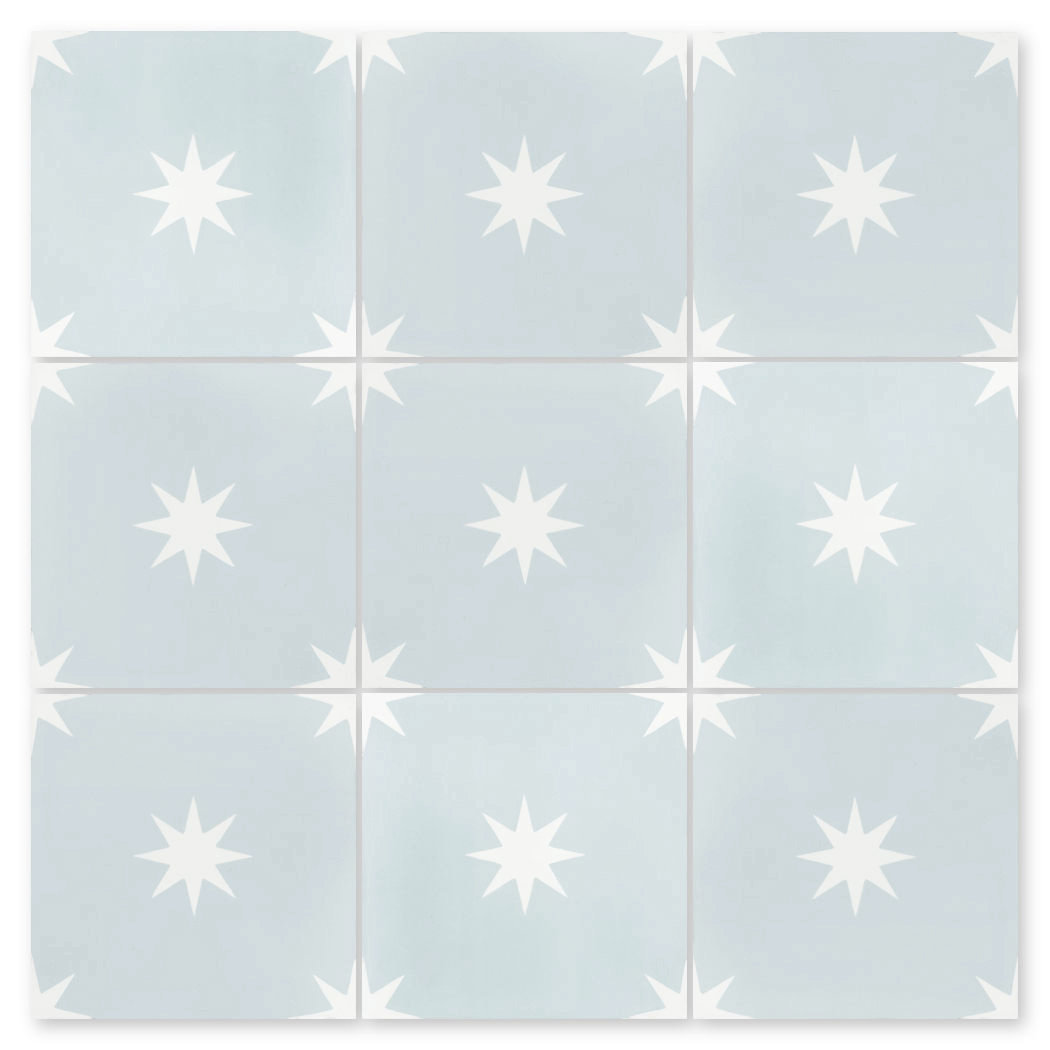 Villa Lagoon Tile 8" x 8" Straight Edge Cement Patterned Wall & Floor ...