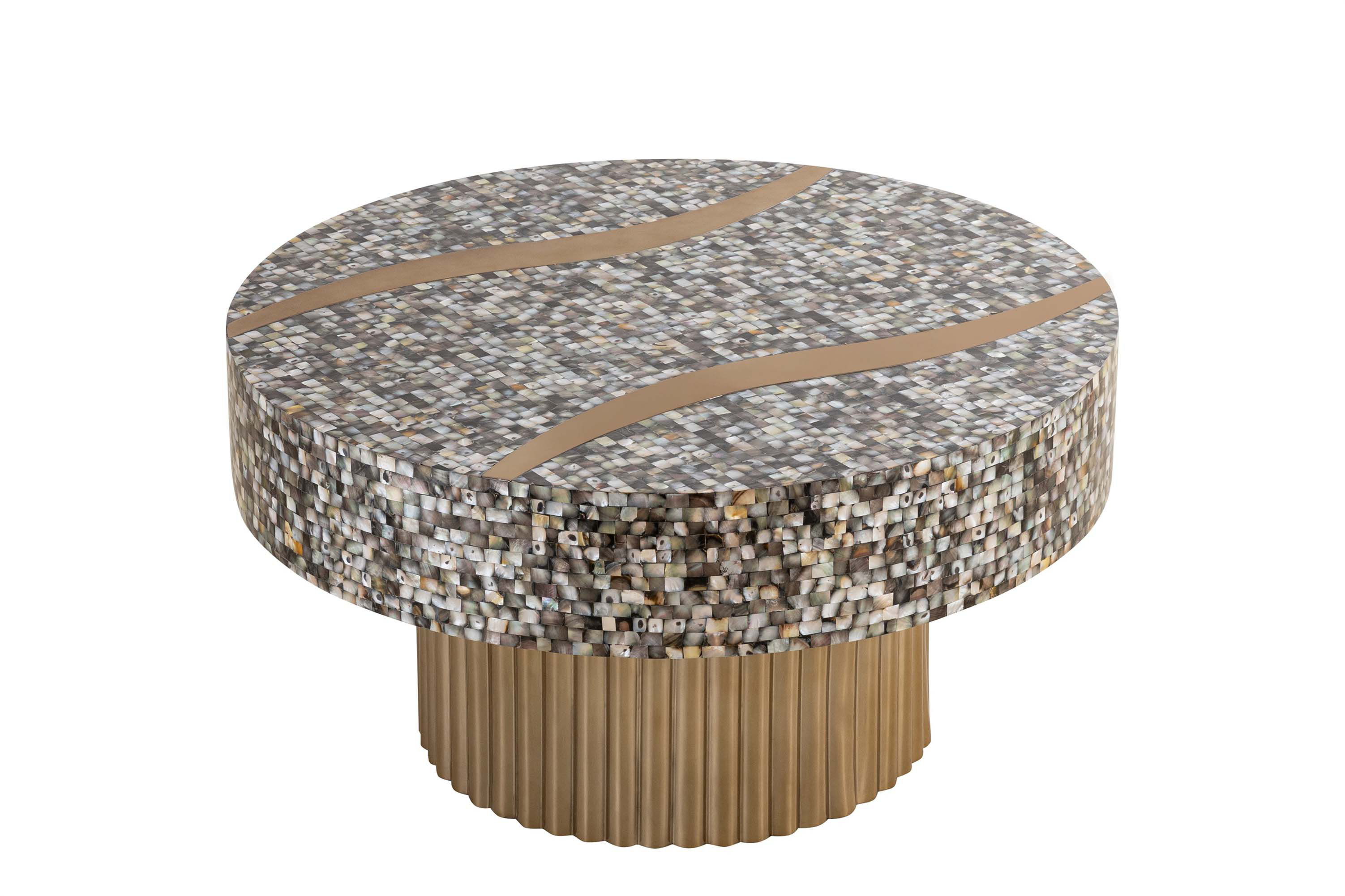 Everly Quinn Coffee Table Finished With Mother Of Pearl Top | Wayfair
