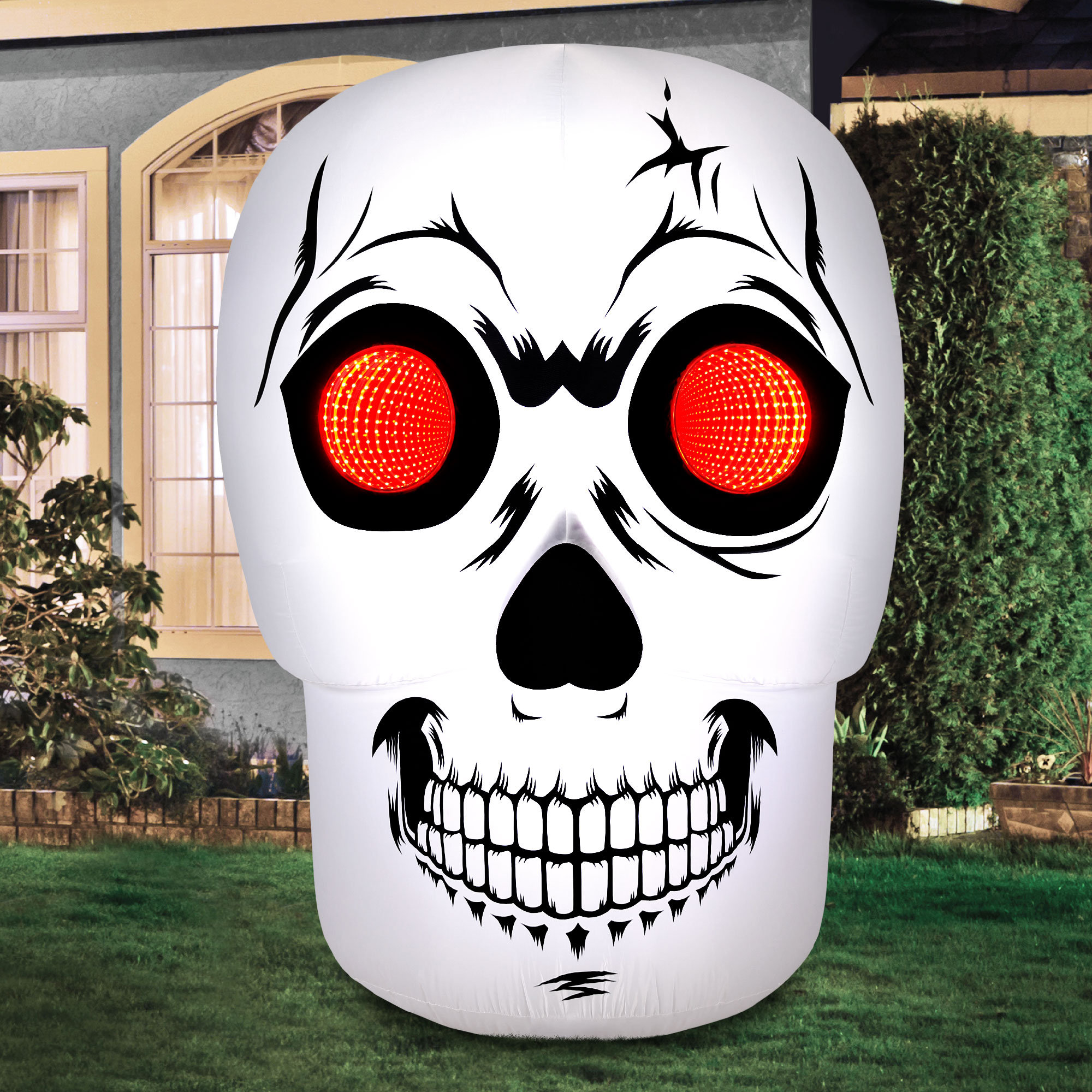 The Holiday Aisle® Airflowz Inflatable Infinity Mirror Skull - Wayfair ...