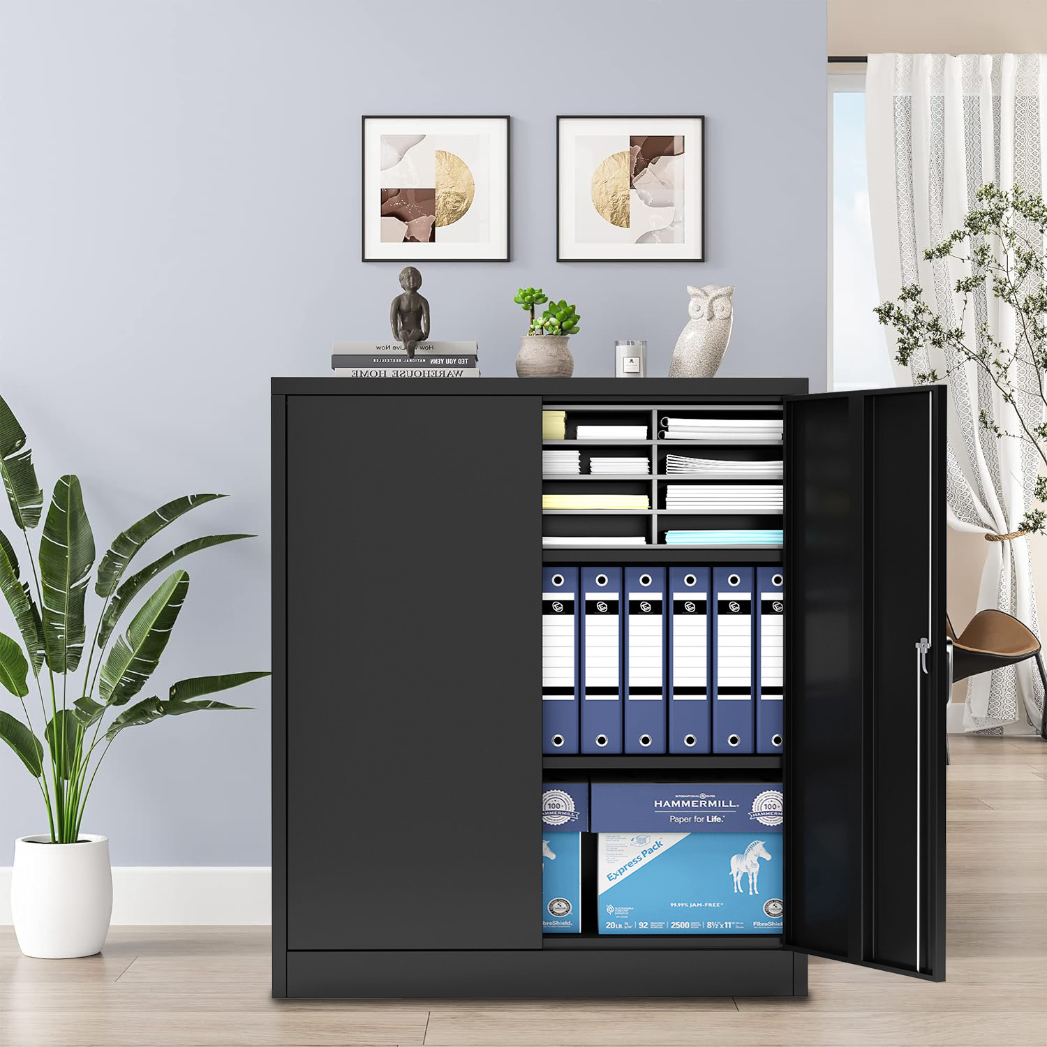 Inbox Zero 36.02'' Wide 2 - Shelf Storage Cabinet | Wayfair