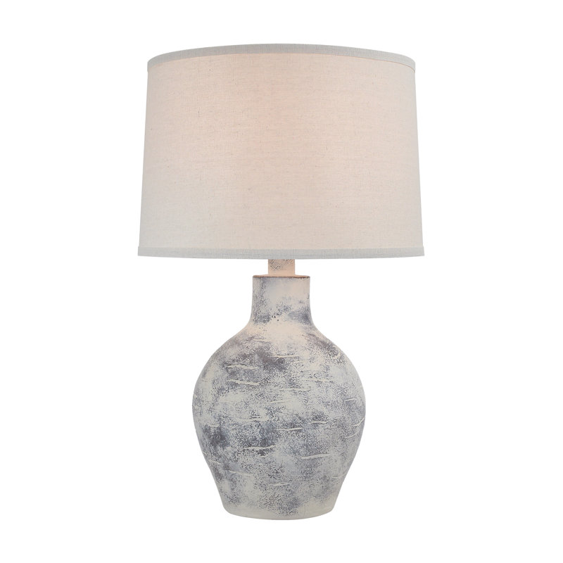 Gracie Oaks 23.5"H Hydrocal Table Lamp - White Washed Espresso | Wayfair