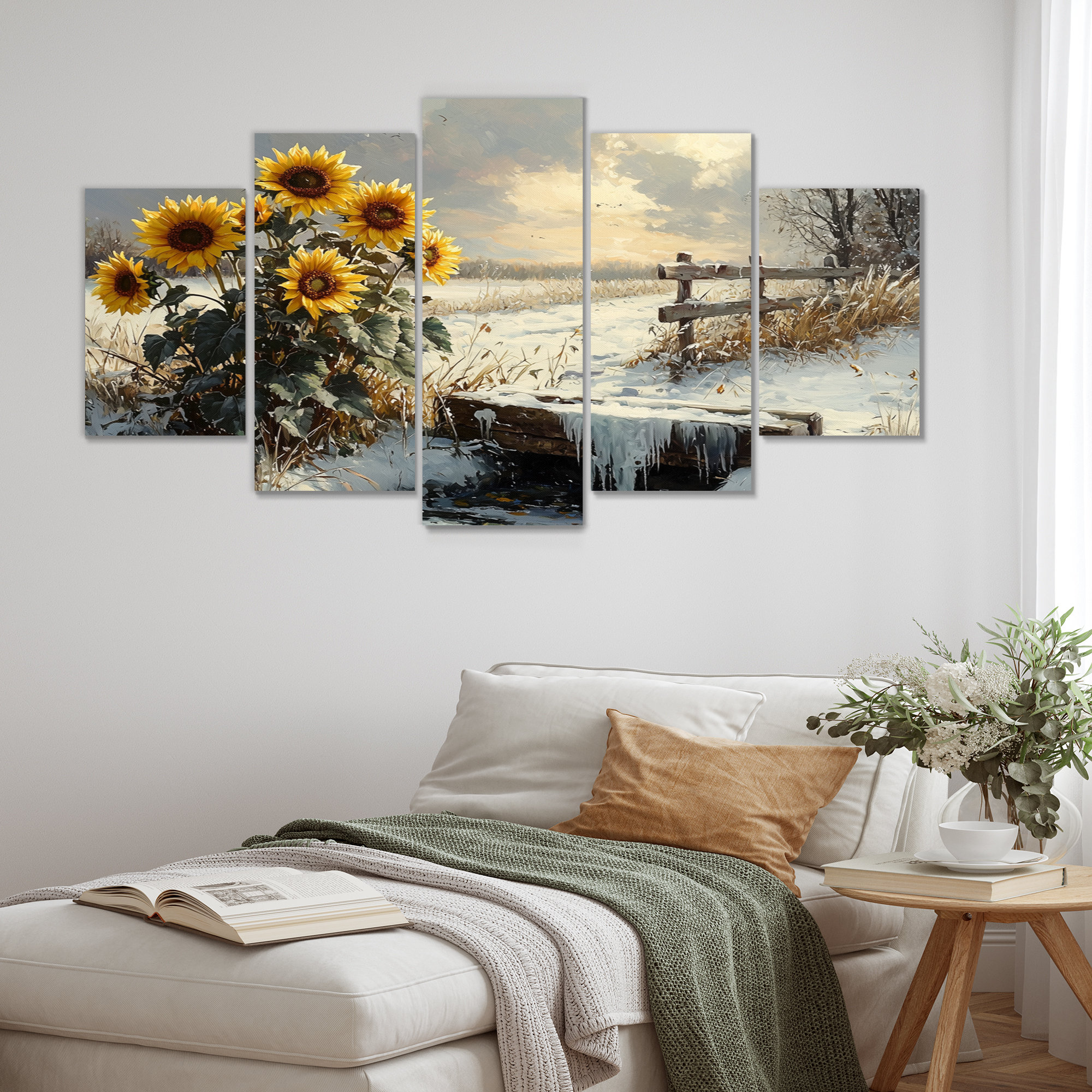 August Grove® Sunflowers By The Frozen Water Trough - Sunflowers Wall ...