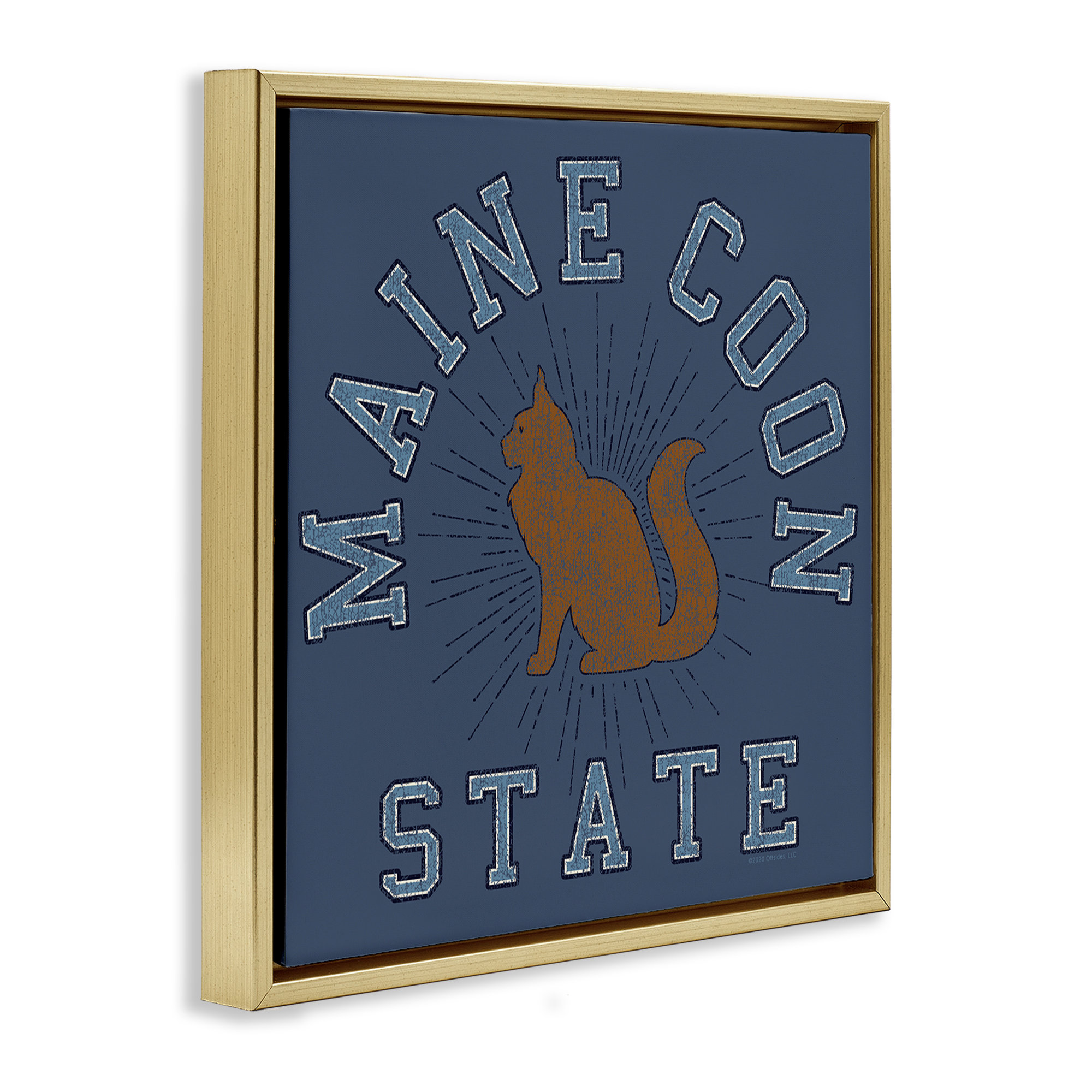 Trinx Vintage Maine Coon State Floater Canvas Wall Art by Spirit ...