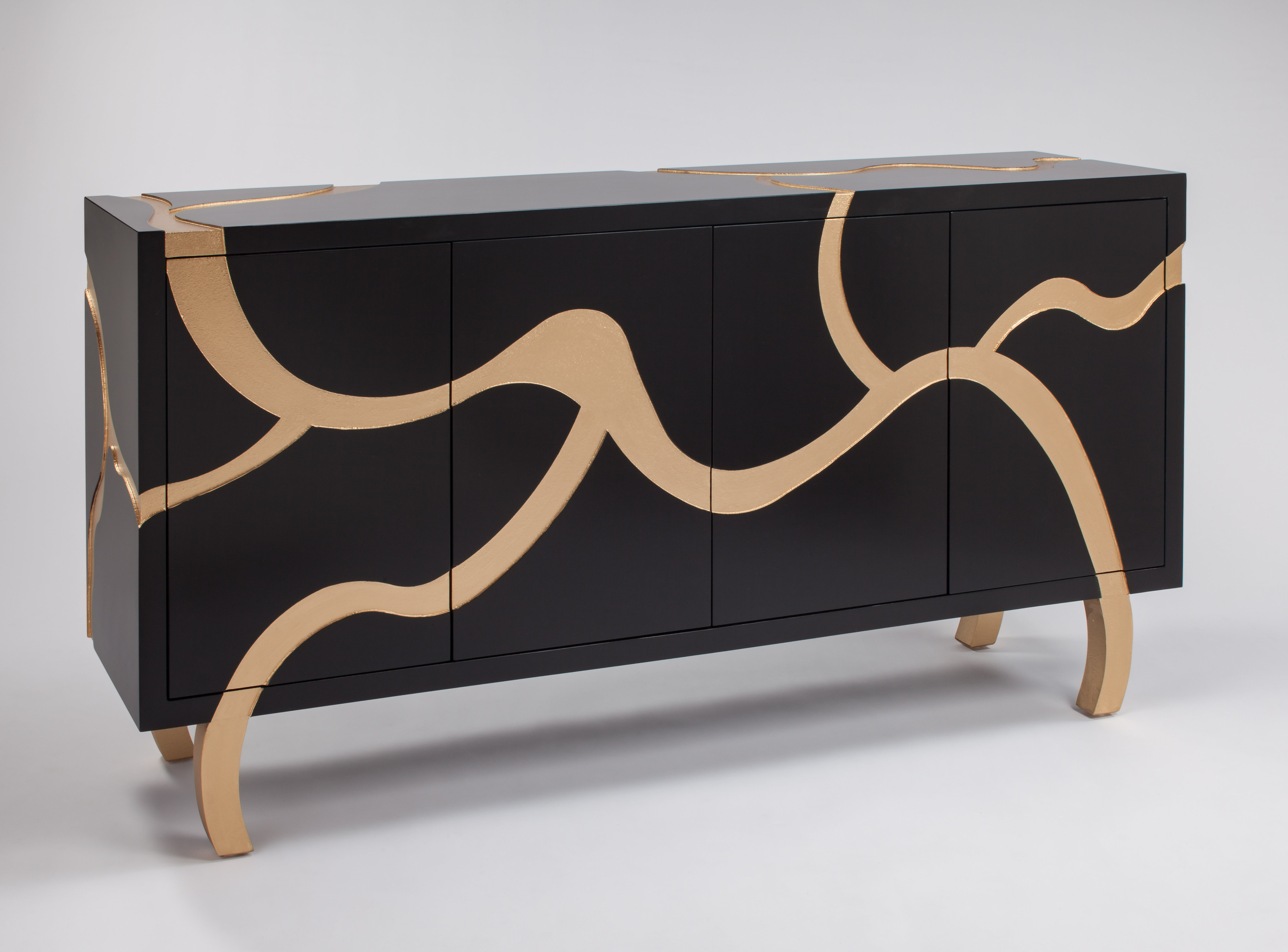 Artmax Black/Gold 72" Wide Sideboard & Reviews | Wayfair