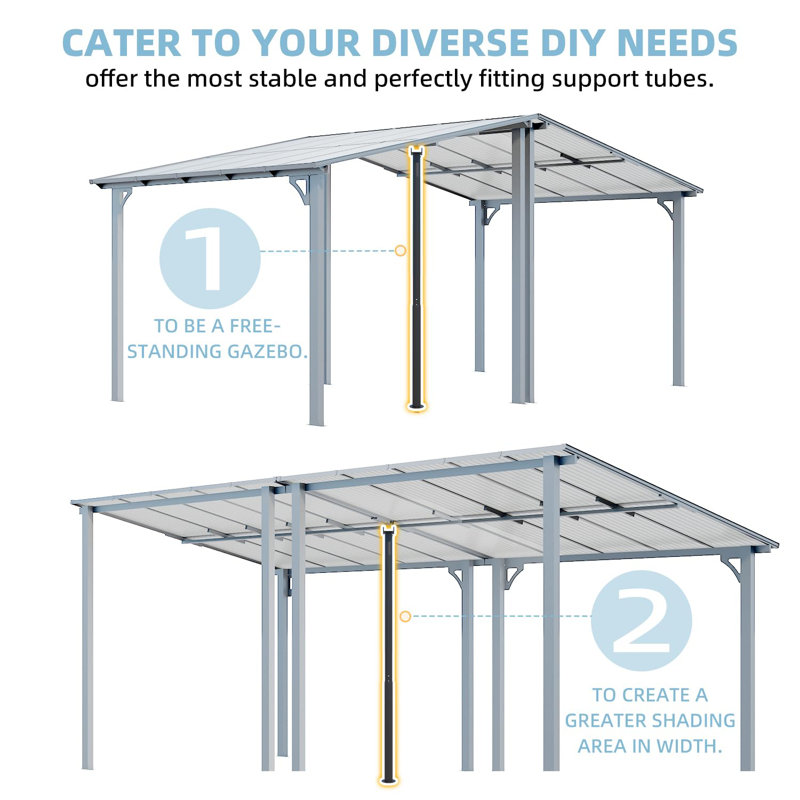 AECOJOY Universal Support Post Enhanced Stability For Lean-To Gazebos ...