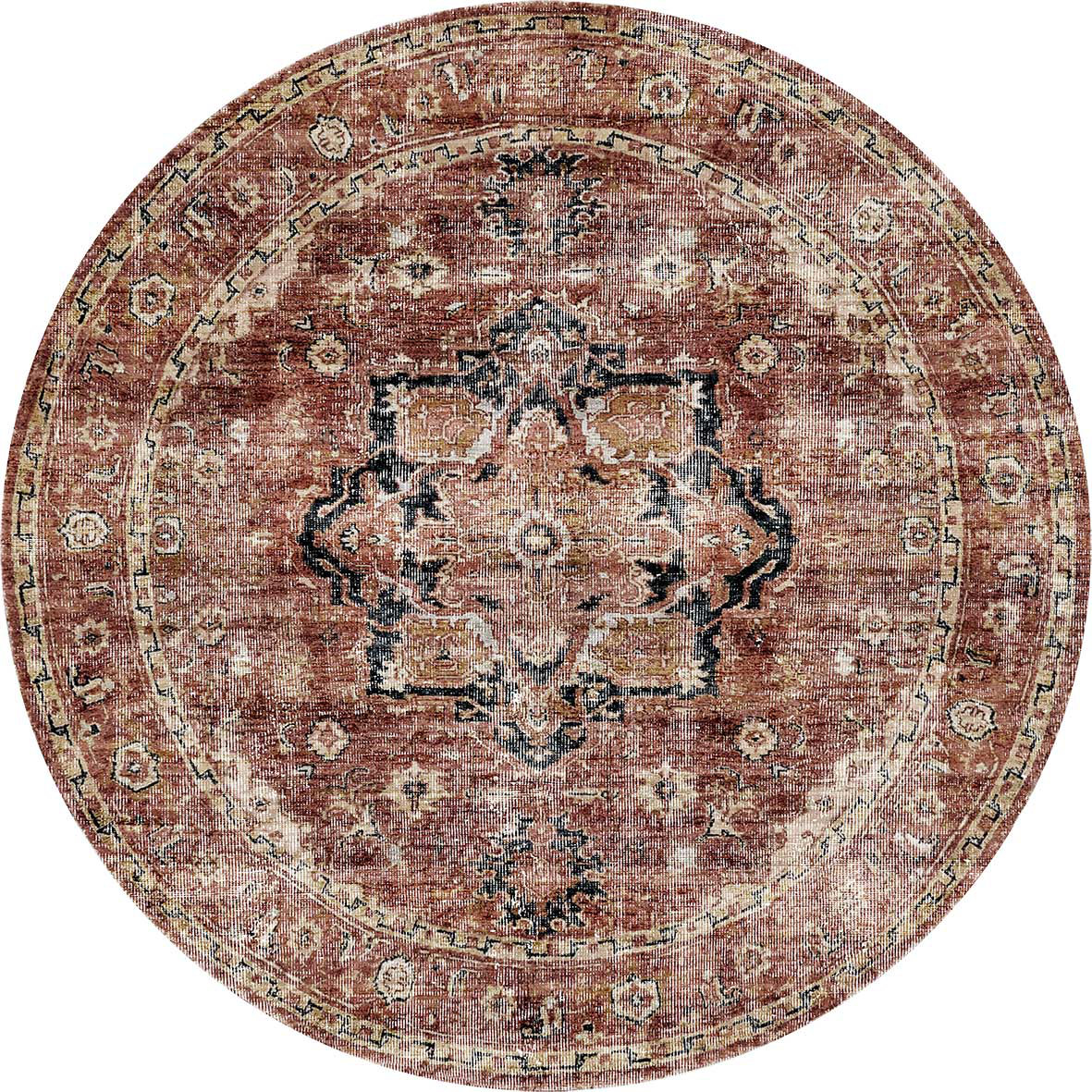 Bungalow Rose 8ft Machine Washable Distressed Round Rugs - Vintage ...
