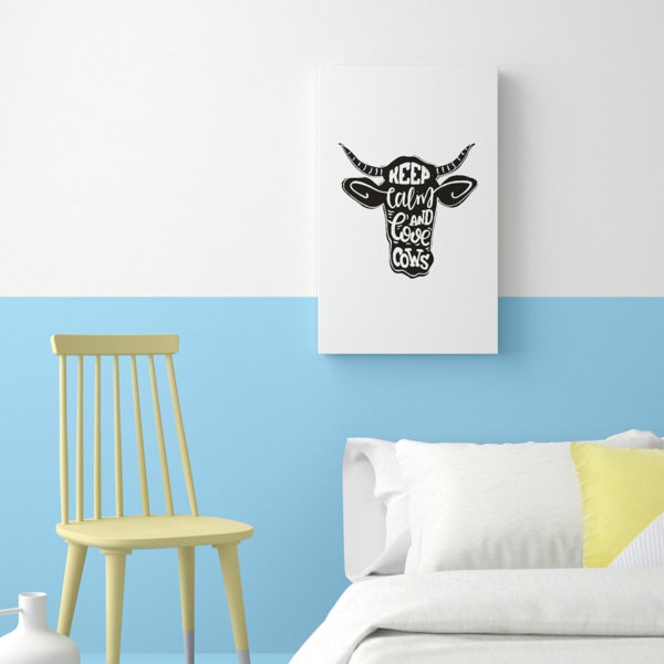East Urban Home Keep Calm Love Cows - Wrapped Canvas Print | Wayfair.co.uk