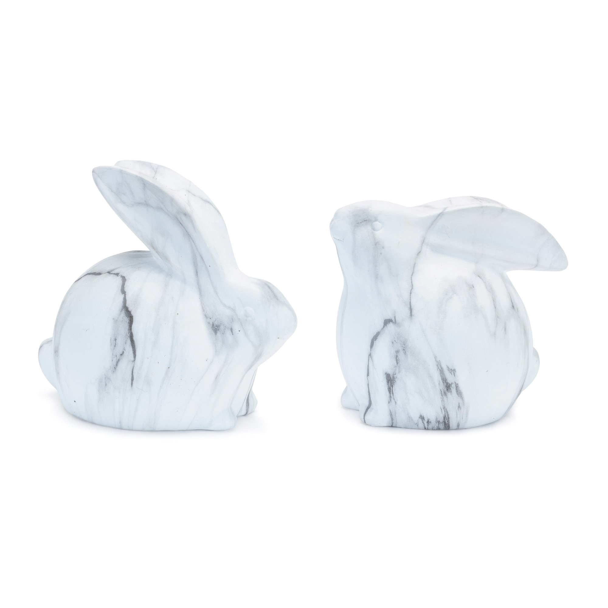 Gracie Oaks Marble Design Rabbit Shelf Sitter (Set of 2) | Wayfair