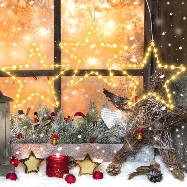 The Holiday Aisle® 45 LED Christmas Window Star Lights 3 Pack 12 Inch ...
