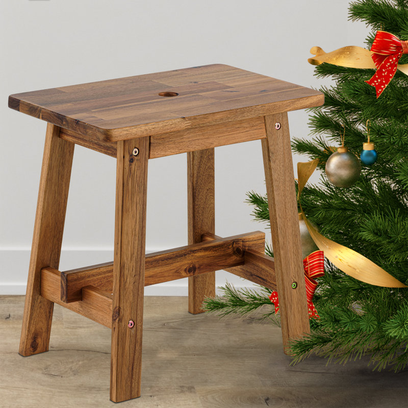 Winston Porter Imauri 18'' Tall Solid Wood Stool & Reviews | Wayfair