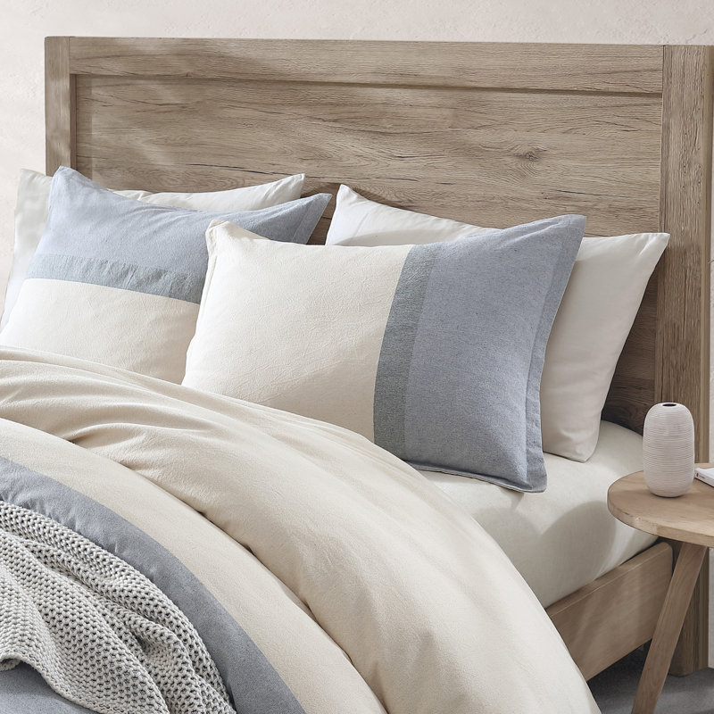 DKNY Pure Recycled Cotton Colorblock Comforter Set Blue & Reviews | Wayfair