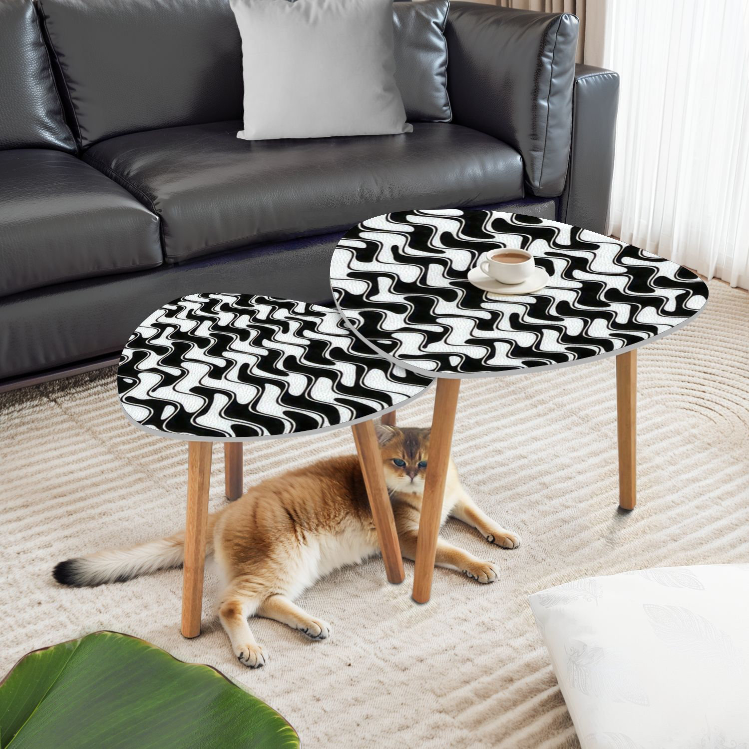 George Oliver Triangle Nesting Coffee Table Set of 2 seamless vintage ...