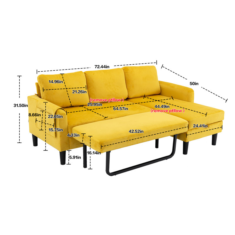 Latitude Run® Carveth Upholstered Sectional & Reviews | Wayfair