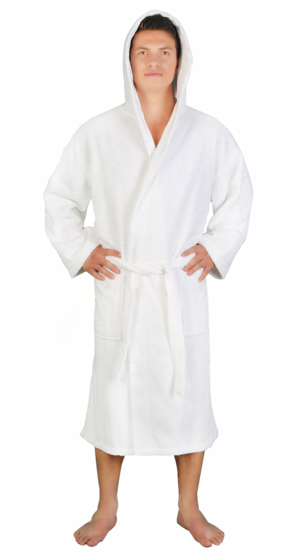Red Barrel Studio Clyda 100% Cotton Terry Cloth Mid-Calf Bathrobe with ...