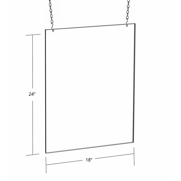 Azar Displays Clear Acrylic Hanging Ceiling Poster Frame 18" Wide X 24 ...