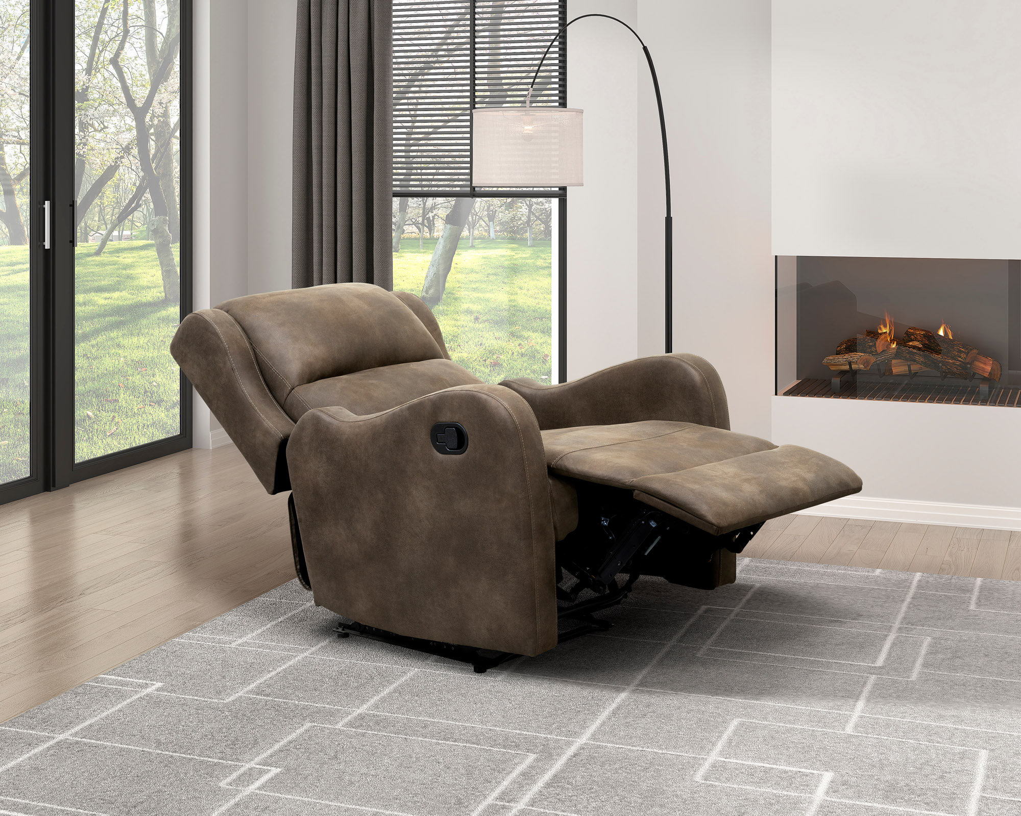 VODYXSEP Microfiber Upholstery Reclining Chair 1Pc Living Room ...