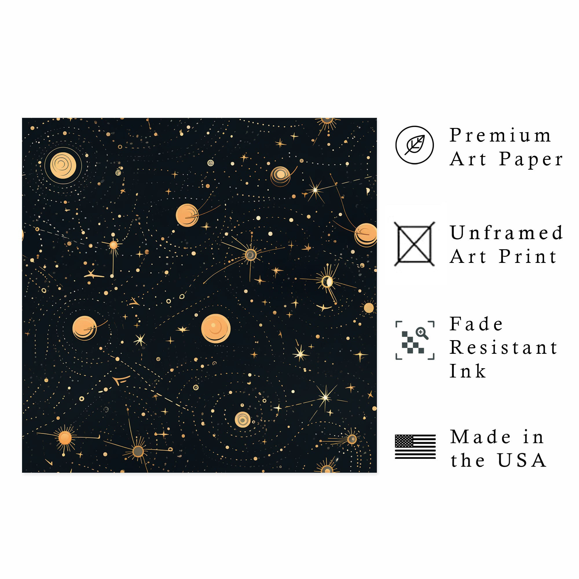 Winston Porter Astronomy and Space Stars Pattern IX Modern Unframed Art ...