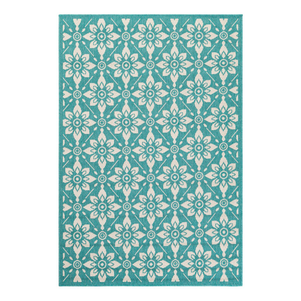 Unique Loom Outdoor Trellis Floral Rug | Wayfair