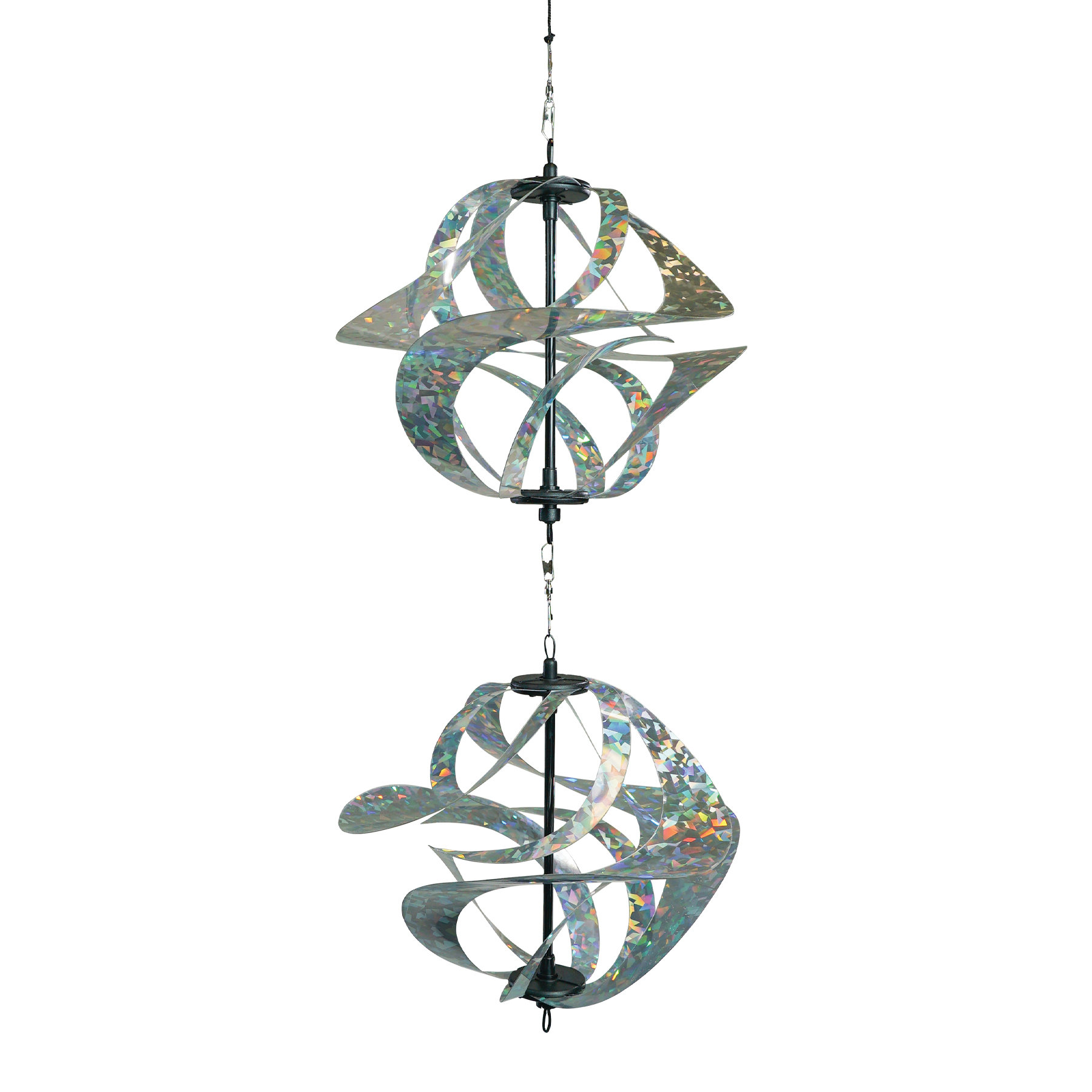 In The Breeze Silver Sparkle Double Vortex Spinner | Wayfair