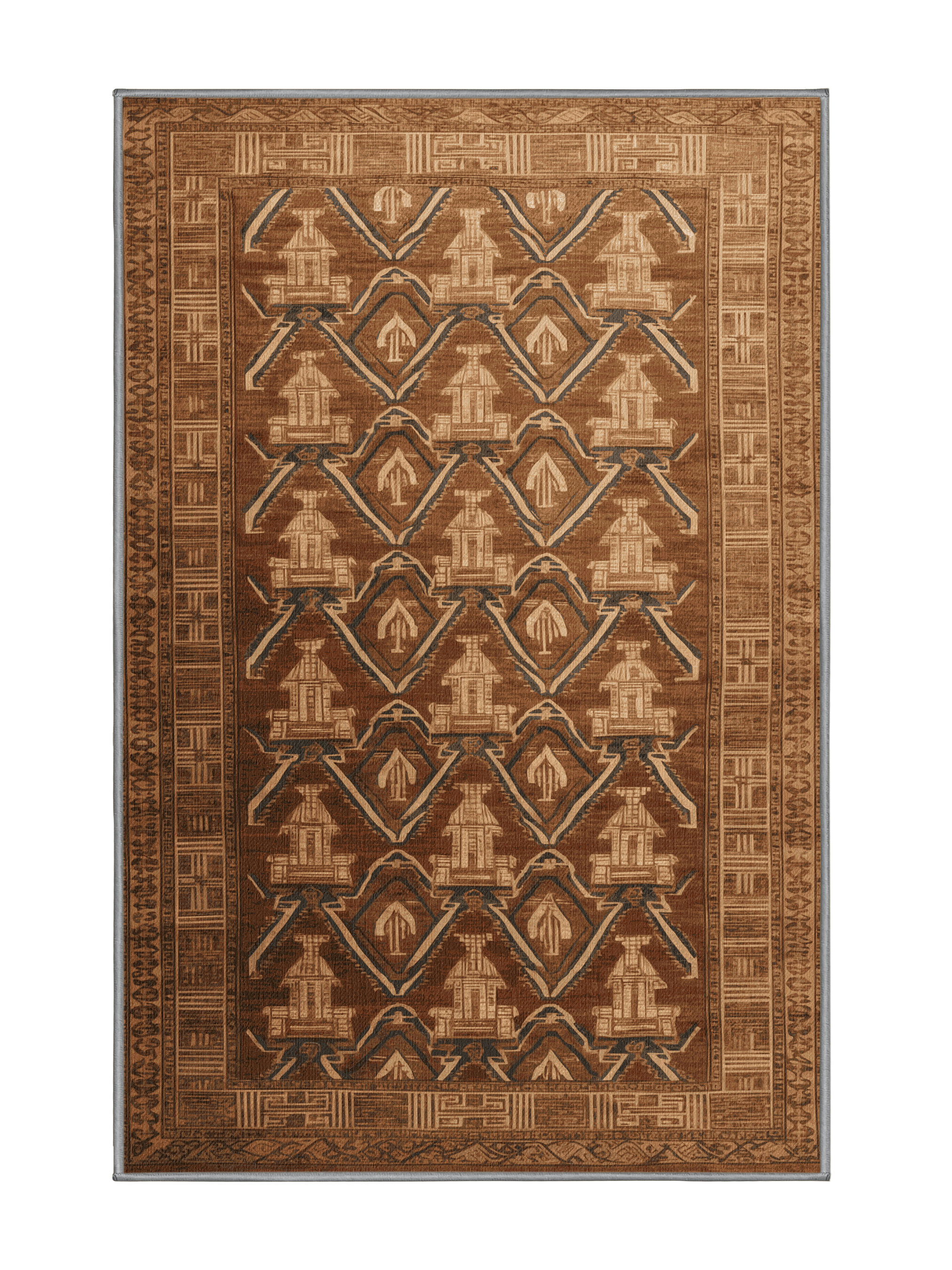 Red Barrel Studio® Machine Washable Art Deco Brown Area Rug | Wayfair