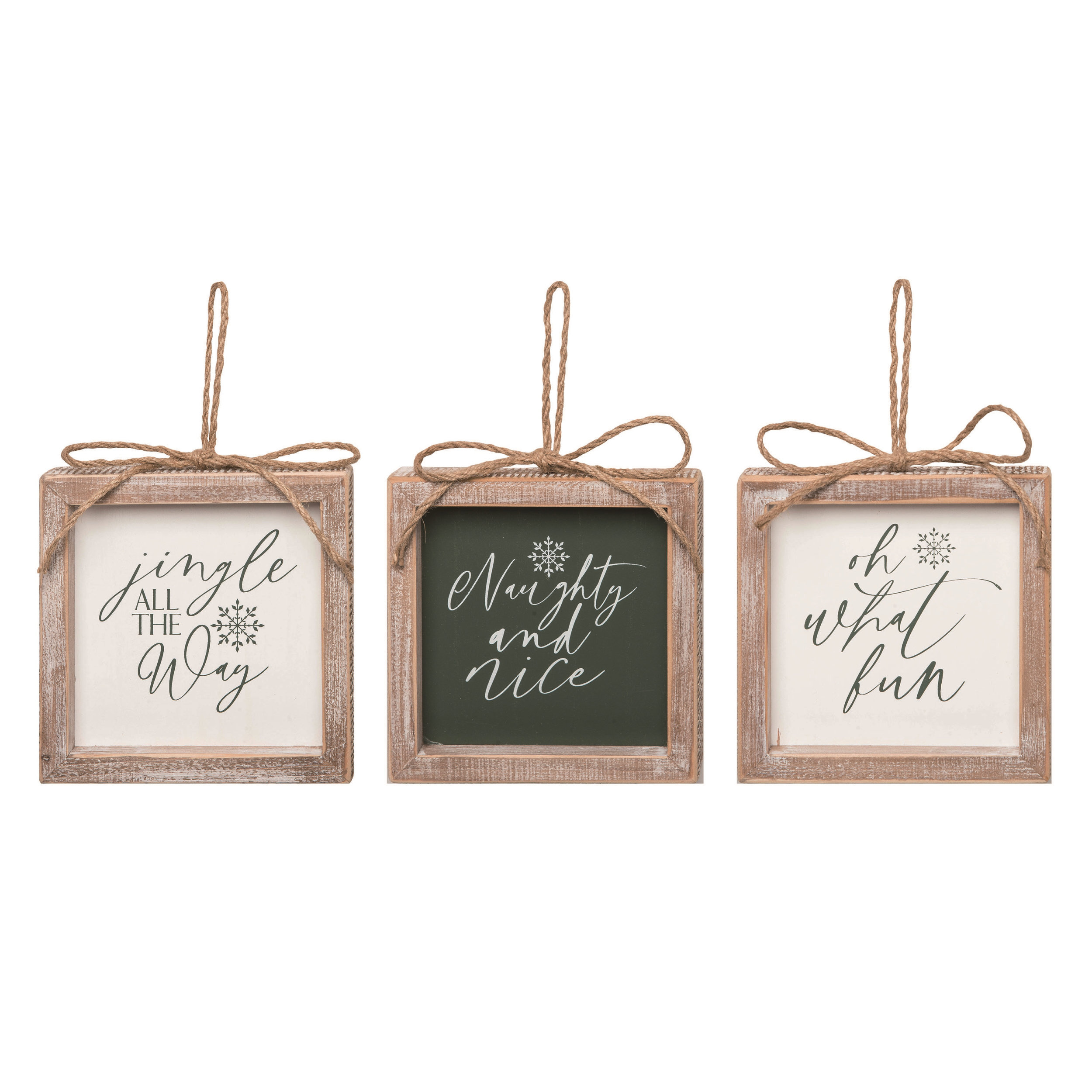 Ophelia & Co. Wood Christmas Block Ornament Set of 3 Christmas Home ...