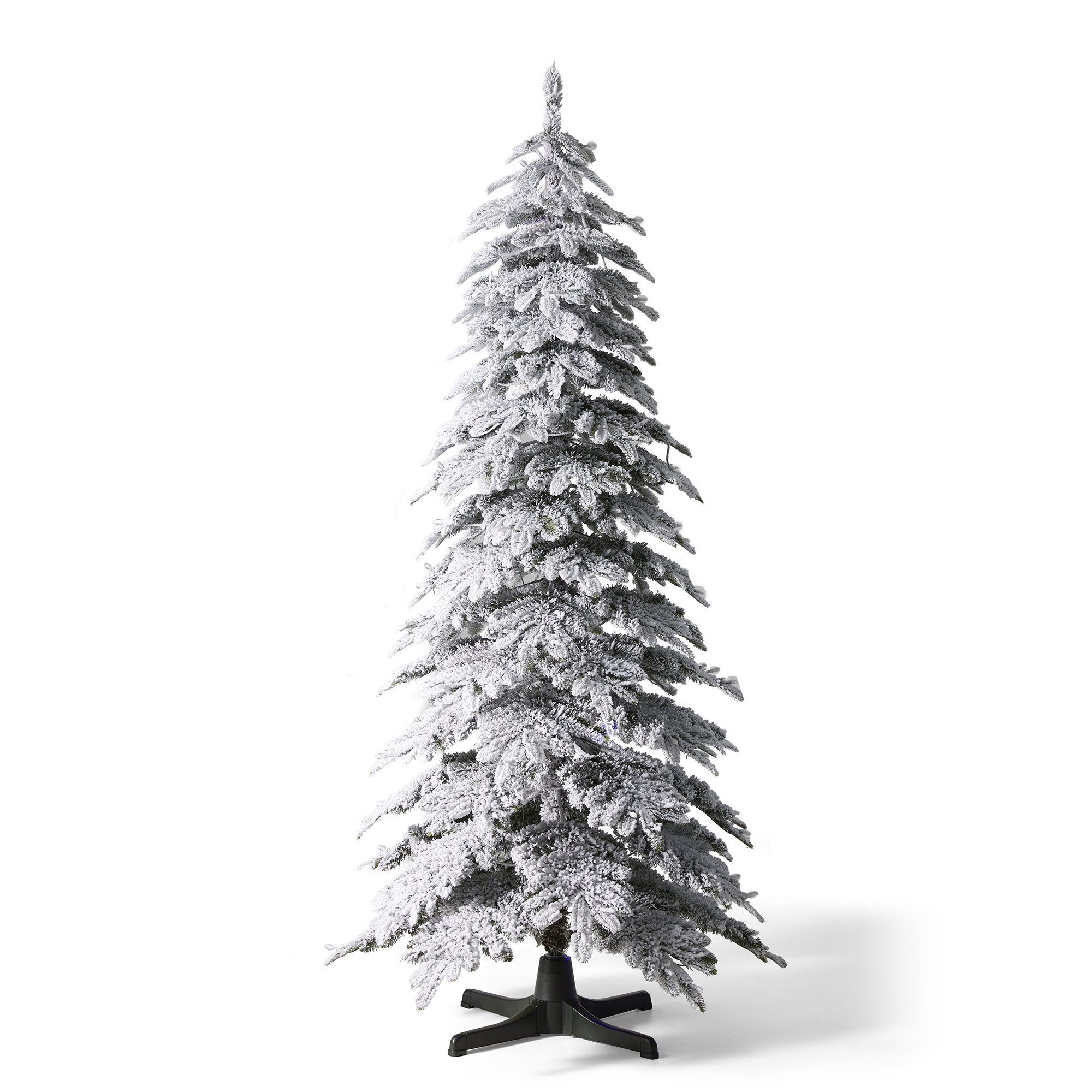 The Holiday Aisle® 7.5' Pre-Lit Flocked 360 Degree Rotating Spruce ...