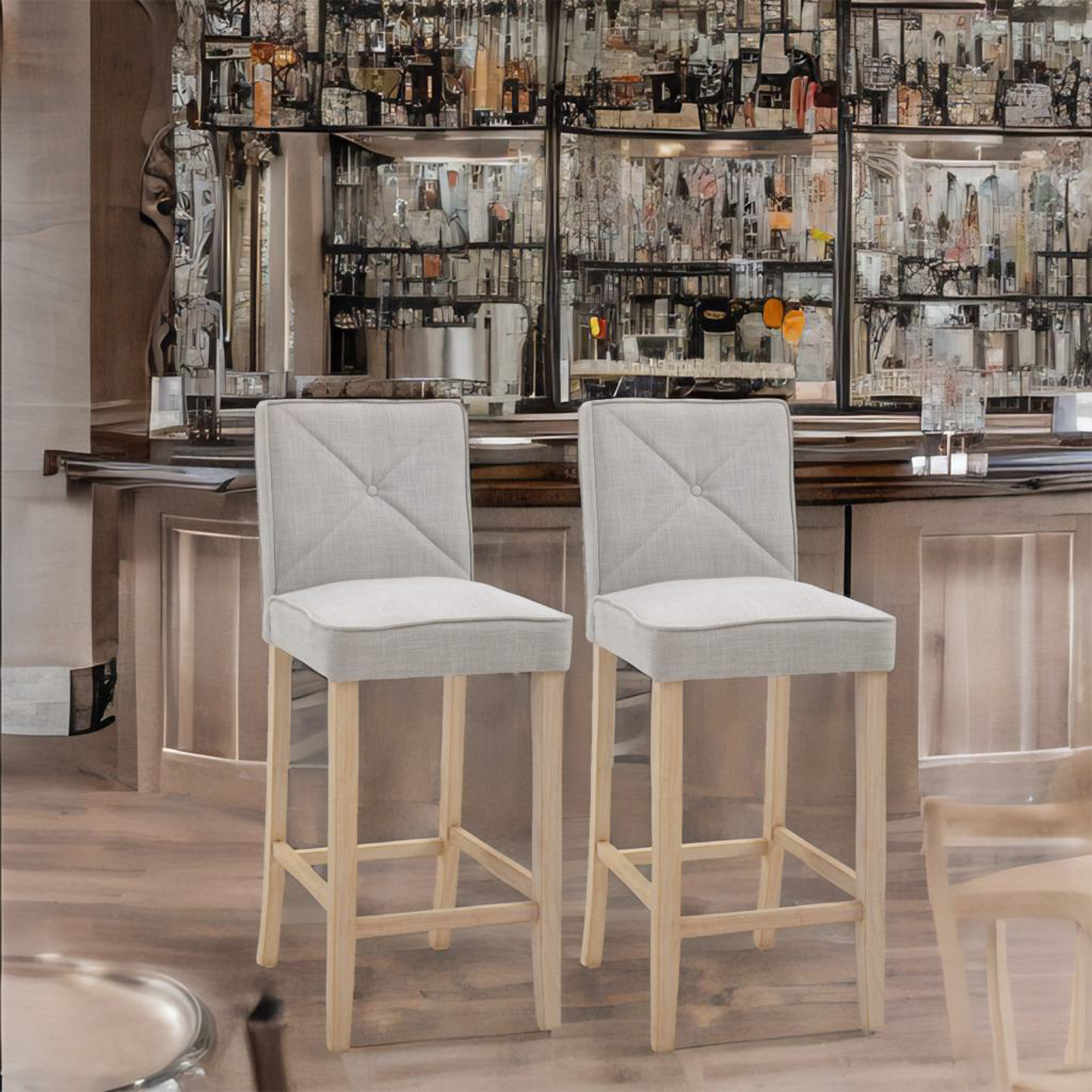 Red Barrel Studio® Modern Bar Stools Set Of 2 | Wayfair