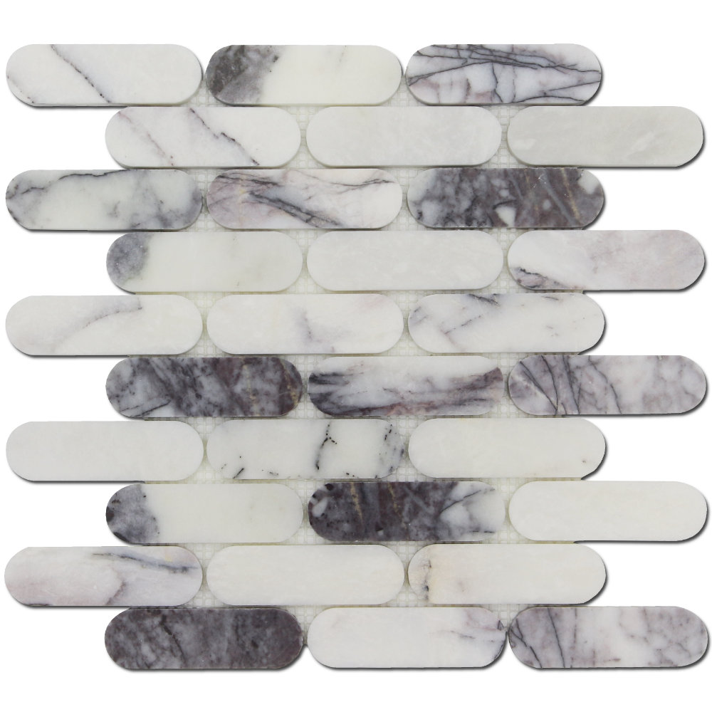 Cordelio Eclipse Marble Mosaic Tile in Lilac | Wayfair