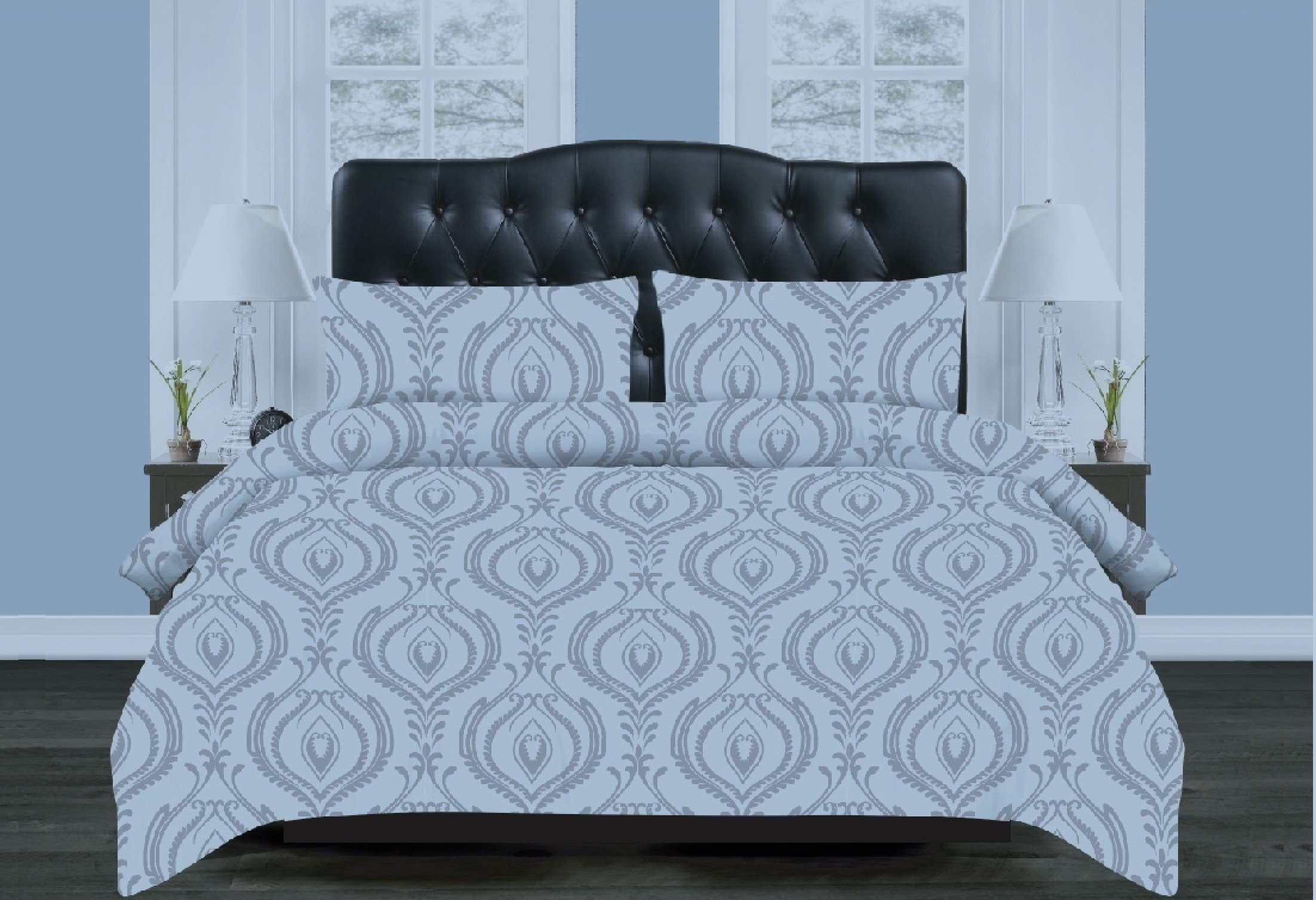 Linen Depot Direct Scroll Medallion Reversible Comforter Set | Wayfair