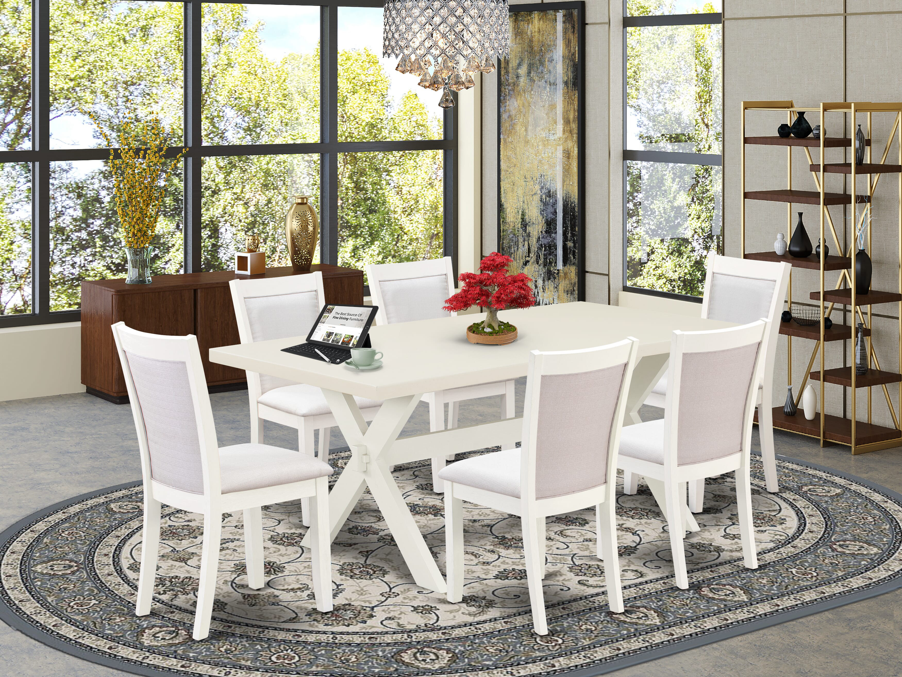 Gracie Oaks Kitchen Table Set -a Wood Dining Table and Parson Chairs ...