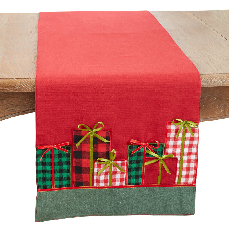 Saro Whimsical Christmas Gifts Table Runner | Wayfair
