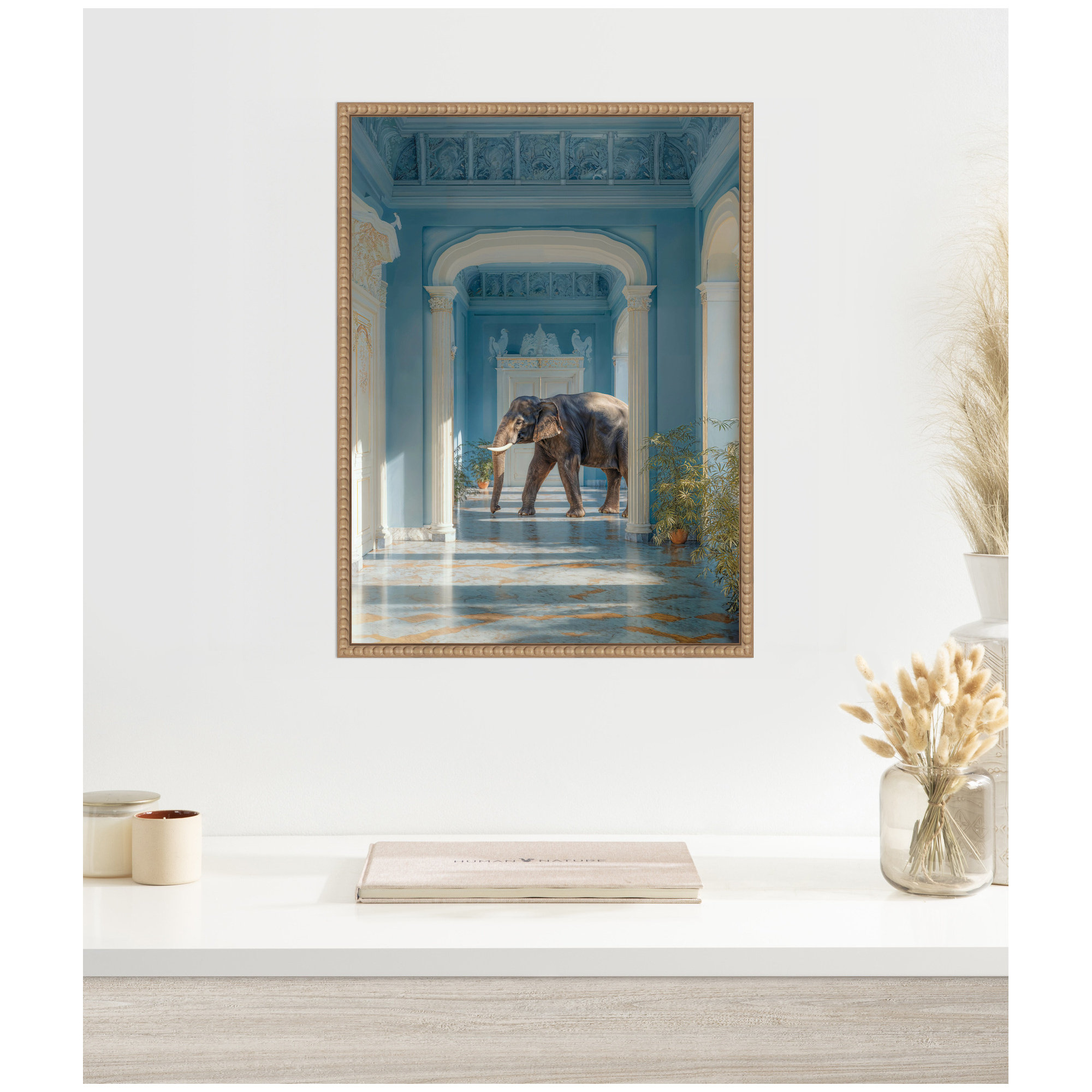 Lark Manor™ Elephant Strolling Through the Blue Wing by Tennille Framed ...