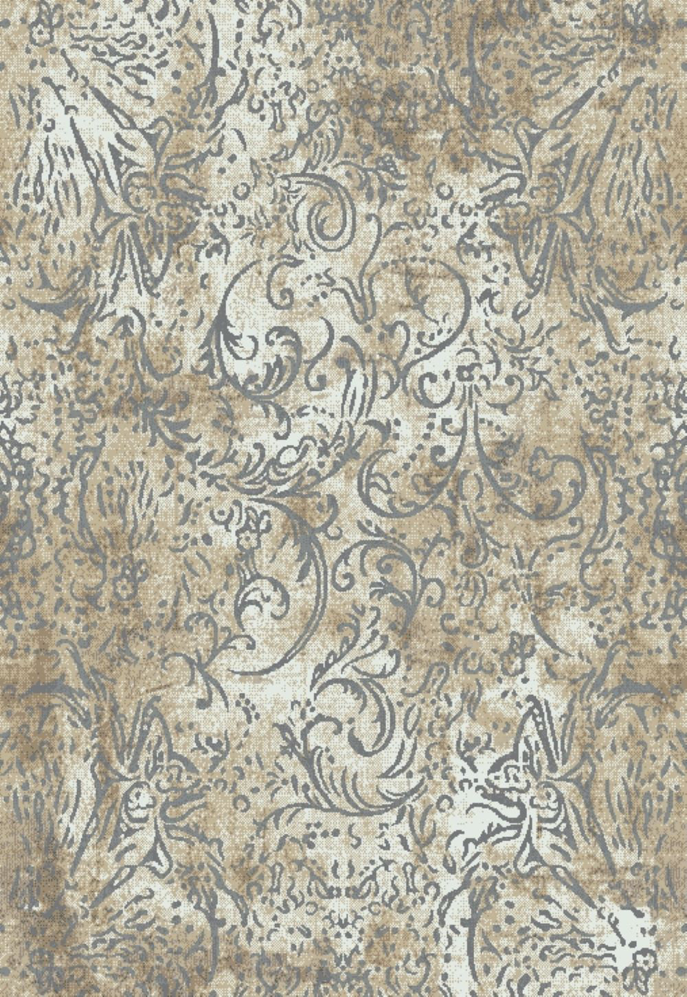 Fleur De Lis Living Leeroy Floral Looped Beige/Gray Area Rug | Wayfair