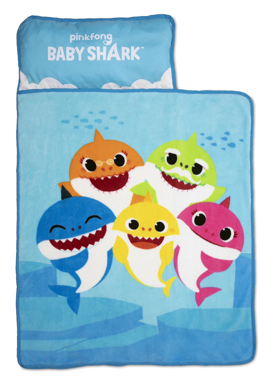 NoJo Baby Shark Toddler Nap Mat - Includes Attached Pillow and Blanket ...