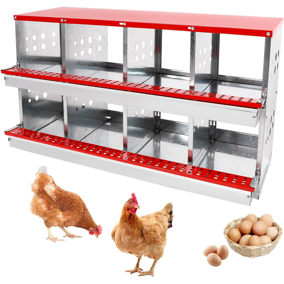 Archie & Oscar™ Erasmus Chicken Nesting Boxes,8 Compartment Nesting ...