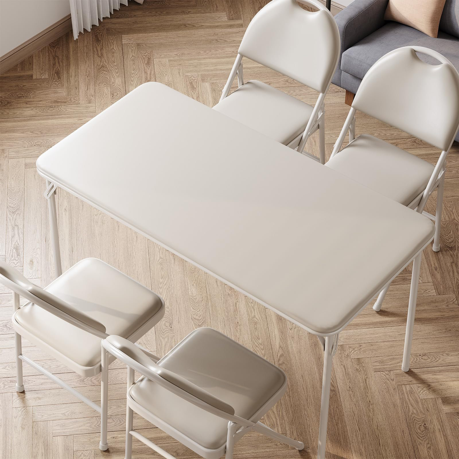 George Oliver 5-Piece Card Table Set,Folding Card Table And Chair Set ...