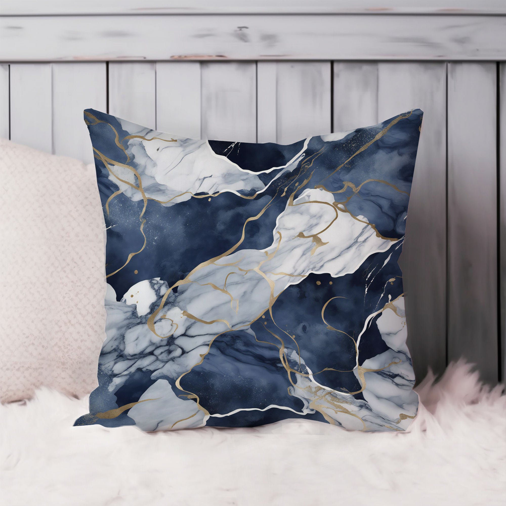 Ethan Taylor Abstract Blue Gray Geode Dream VI Pillow Cover | Wayfair