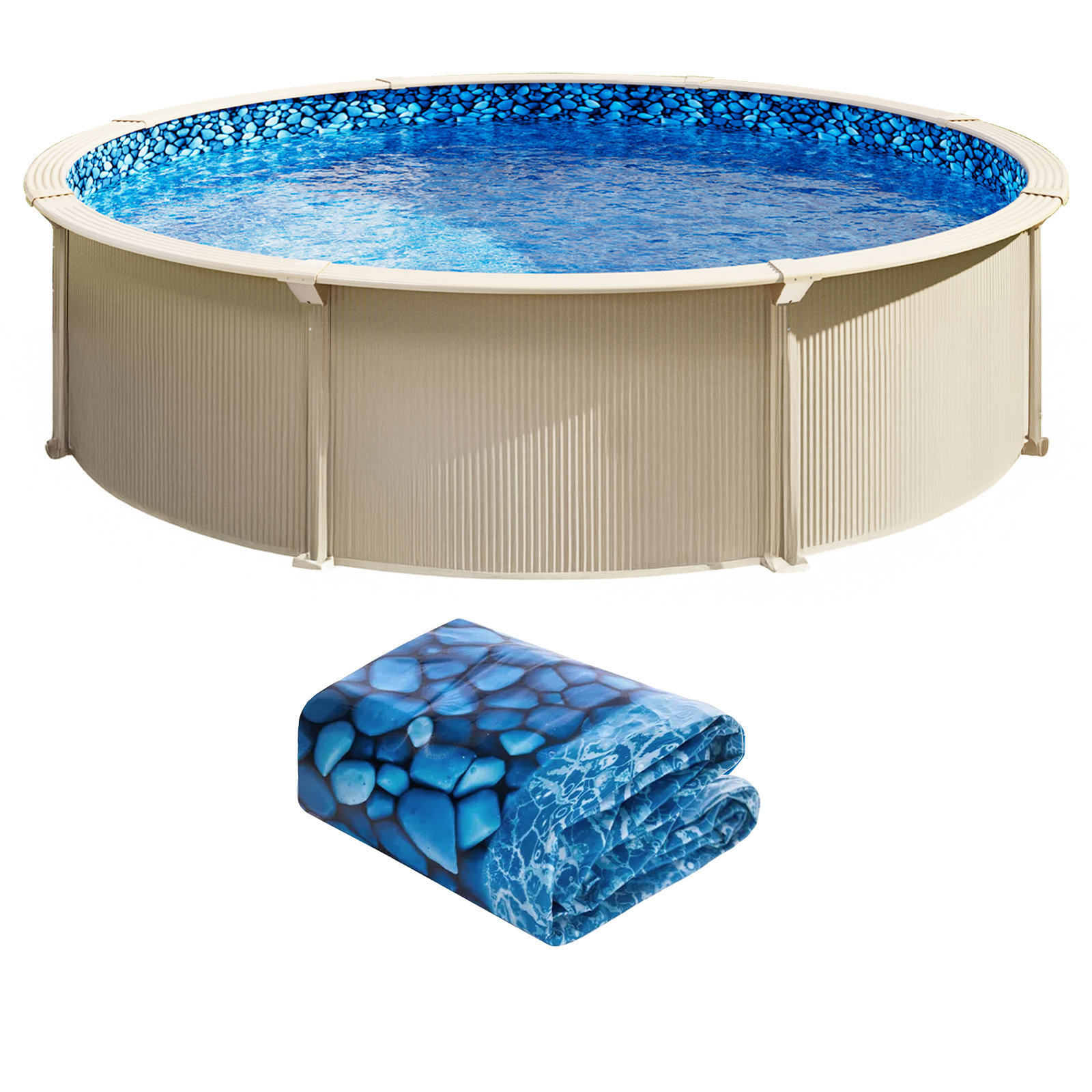 Stellweilan Tessberg Round Pool Liner 27ft Overlap Style Pool Liner ...