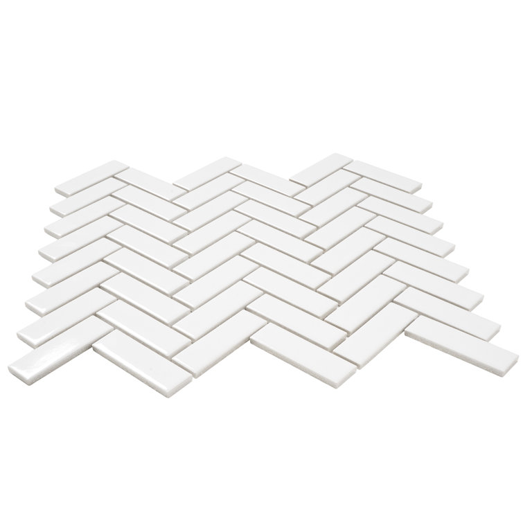 Parvatile (38178) 1" x 3" Porcelain Chevron Mosaic Wall & Floor Tile ...