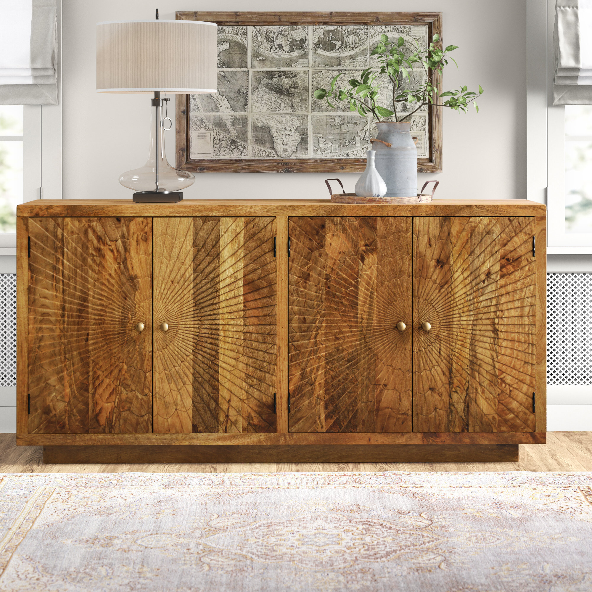 The Twillery Co.® Brough 72" Wide Mango Wood Sideboard & Reviews | Wayfair