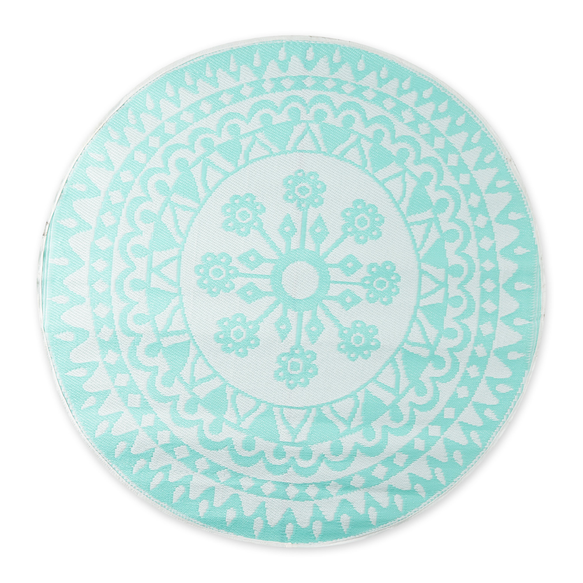 Bungalow Rose Atara Geometric Standard Round 5' Polypropylene Plastic ...