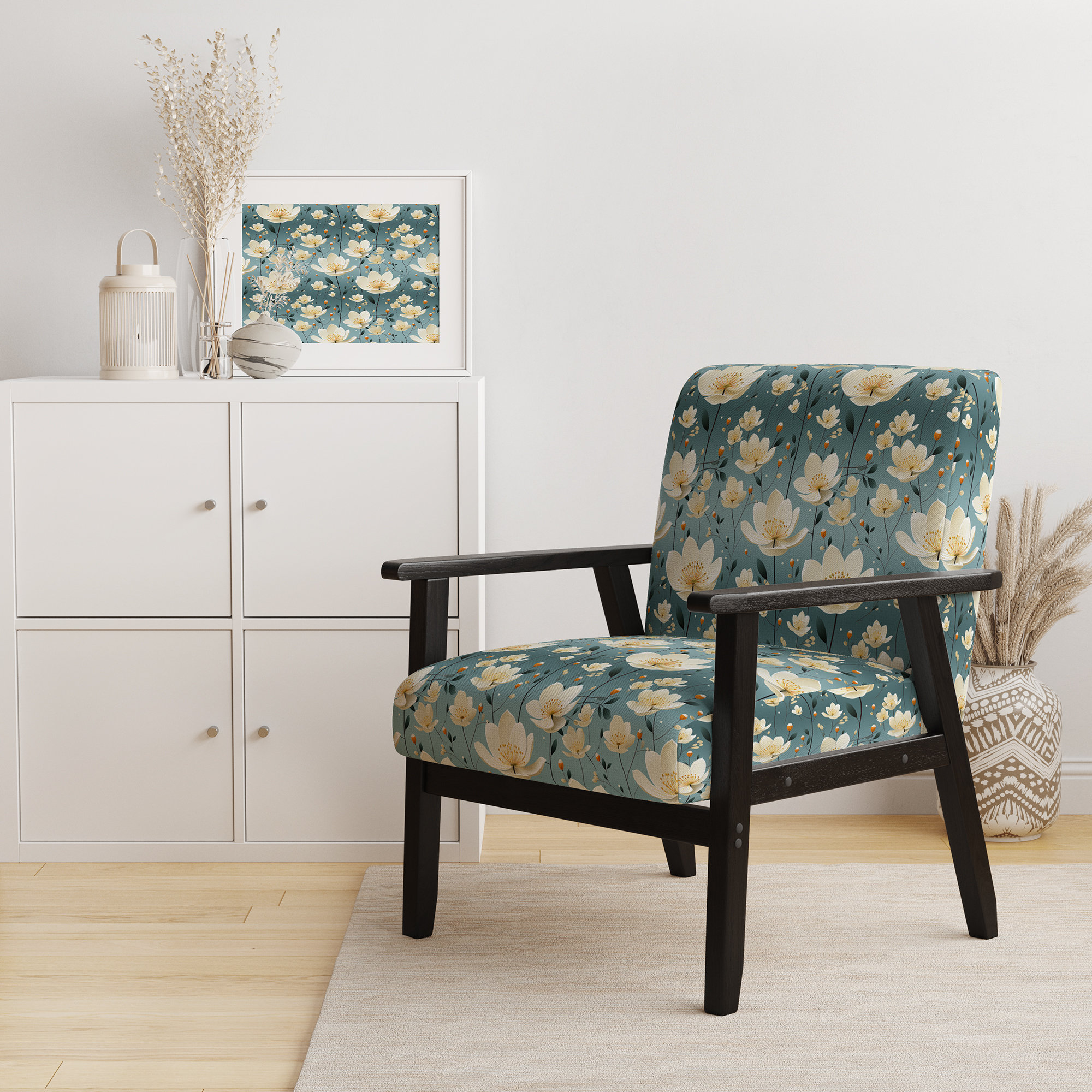 Red Barrel Studio® Essence Petals Blooms Floral Pattern - Upholstered ...