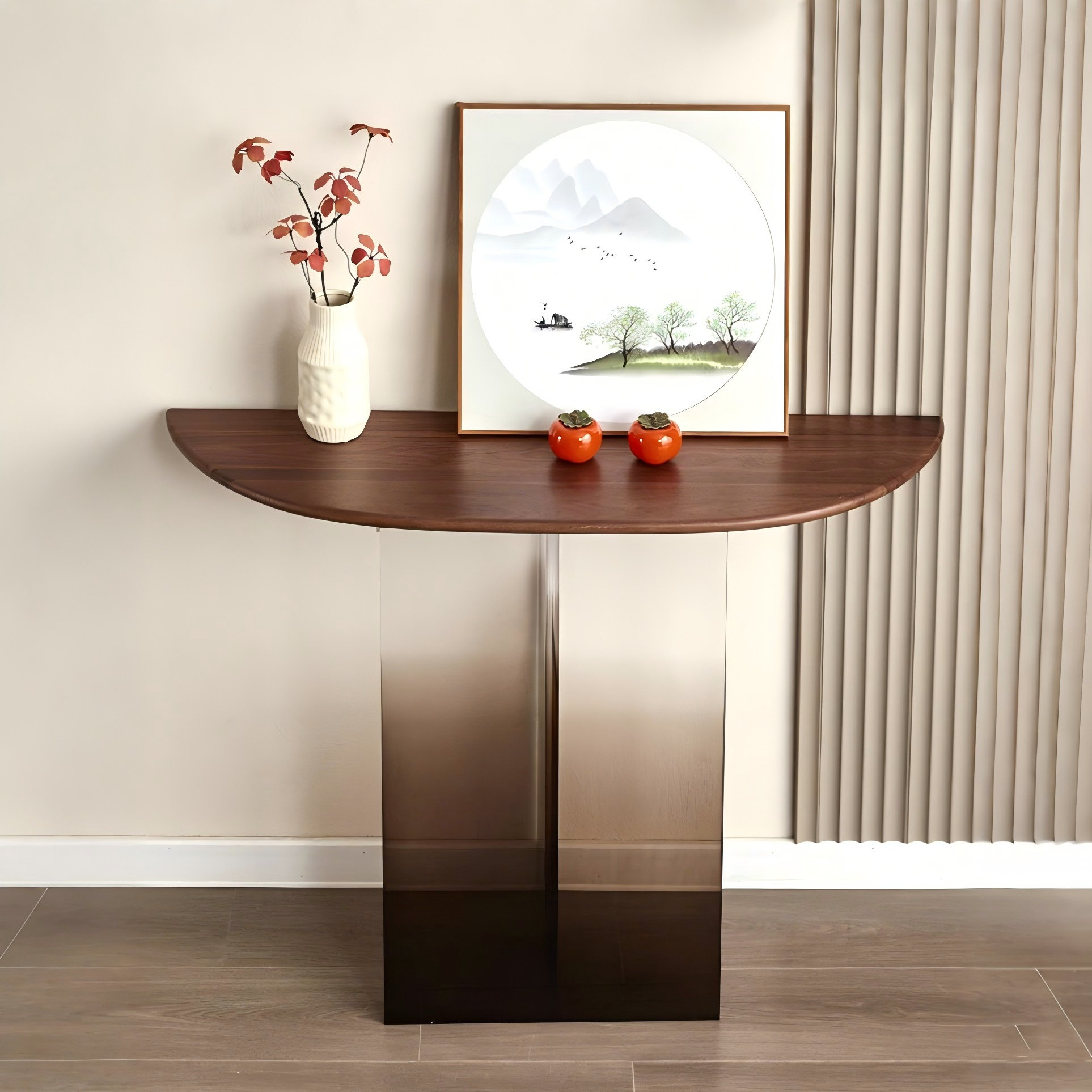 SINNOG Sleek Gradient Acrylic Semi-Circular Floating Black Walnut ...
