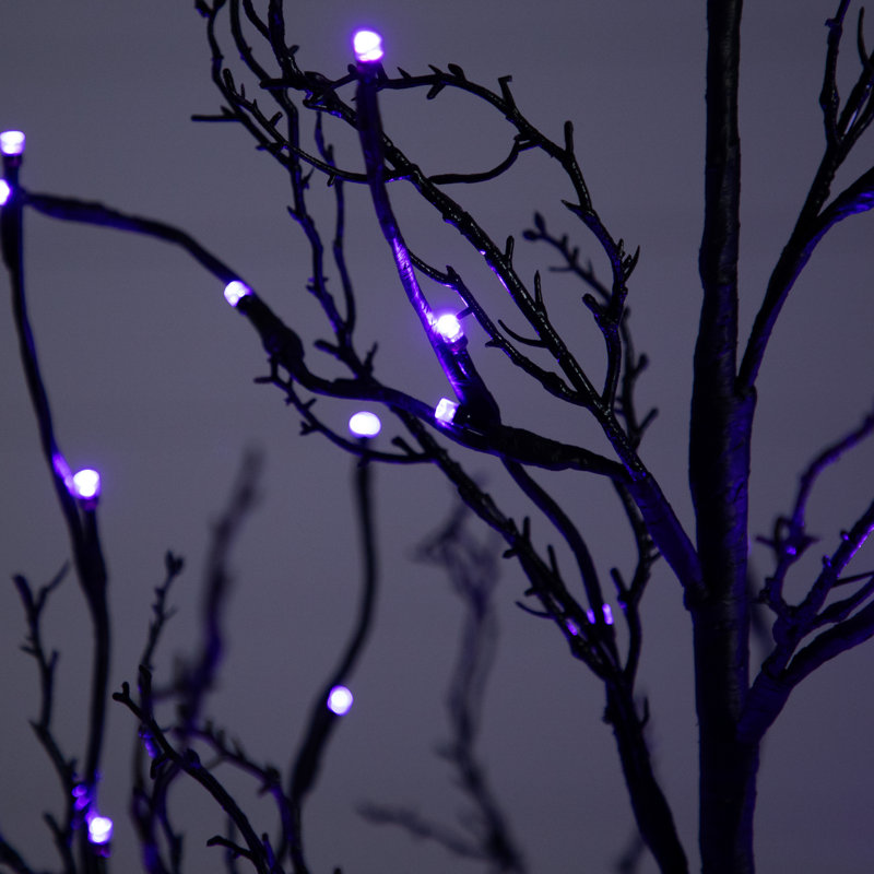 Red Barrel Studio® 6ft. Pre-Lit Halloween Black Twig Artificial Fall ...