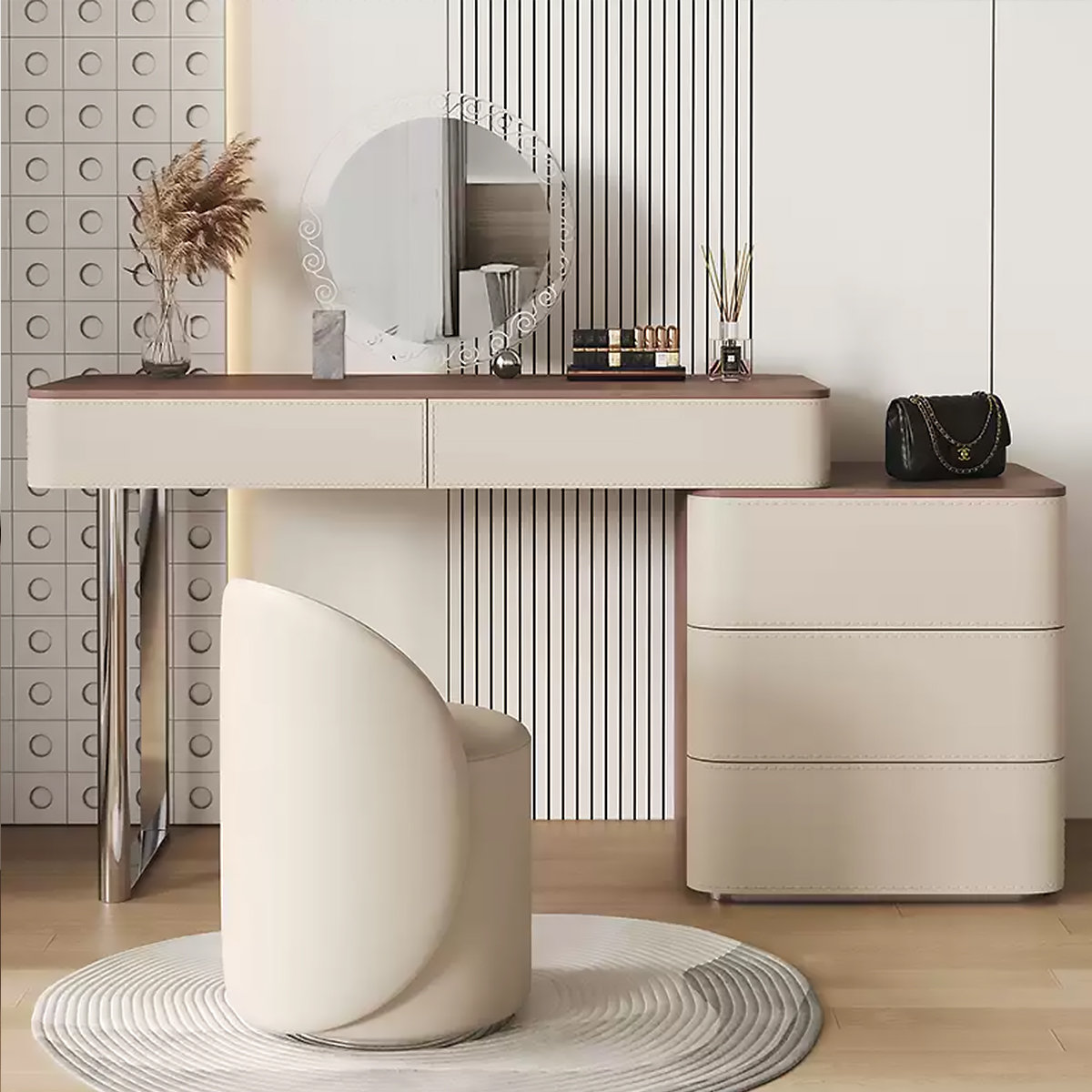 Orren Ellis Modern Minimalist Dressing Table with Storage | Wayfair